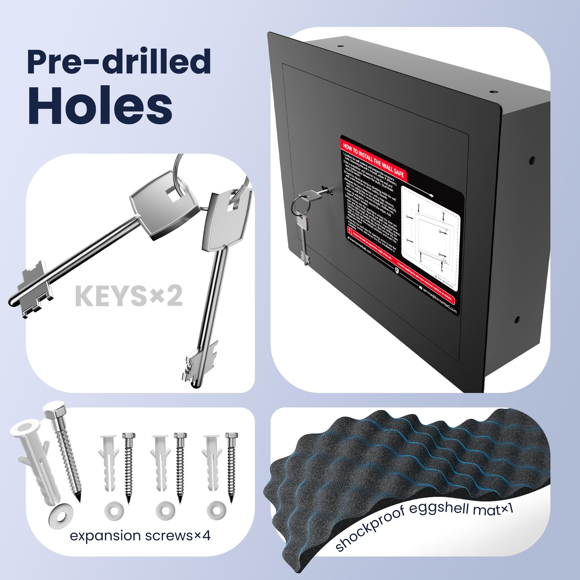 Snapklik.com : KornerBatl Small Hidden In Wall Safe Between 16" Studs