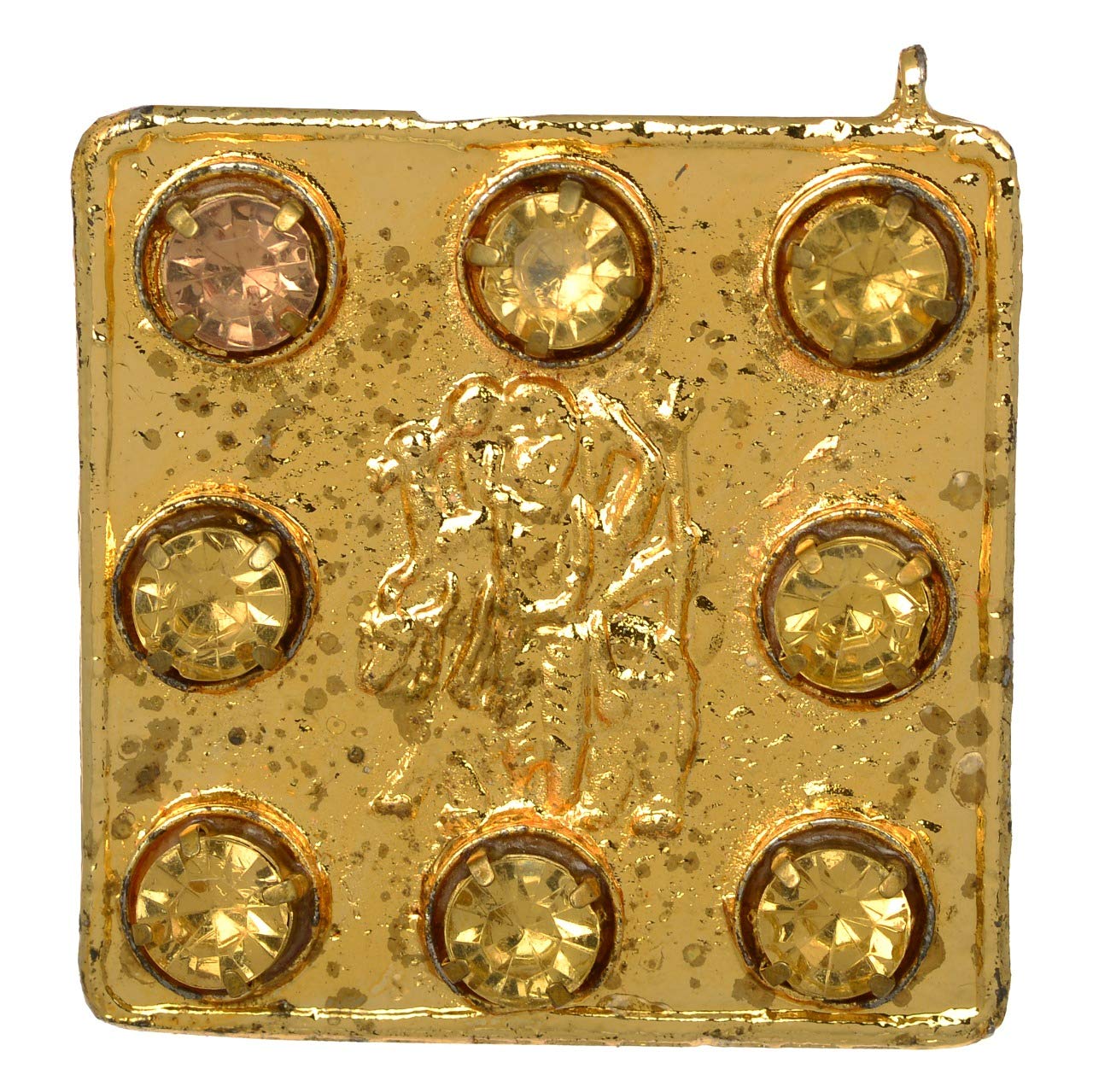 KESAR ZEMS Golden Plated Shri Shani Stone Yantra for Pooja and Wealth ...