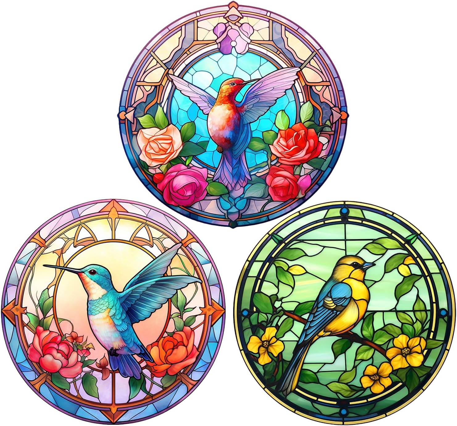 WBQMUNY 3Pcs Hummingbird Window Clings,Window Decals for Birds Strikes ...