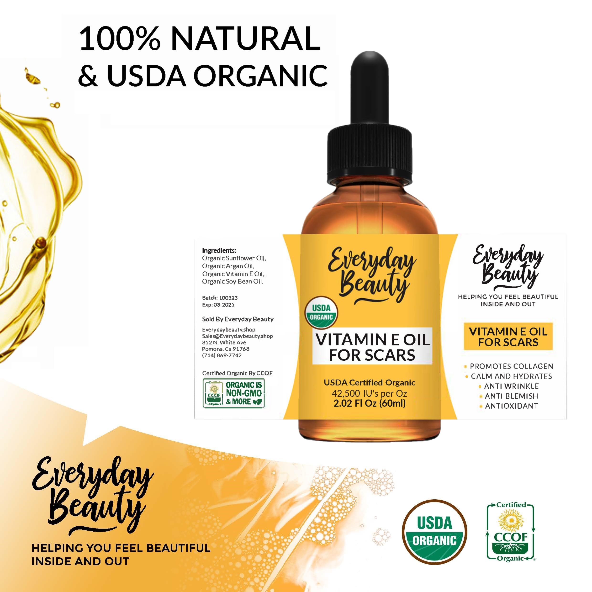 Snapklik.com : Organic Vitamin E Oil For Scars - All Natural & Vegan ...