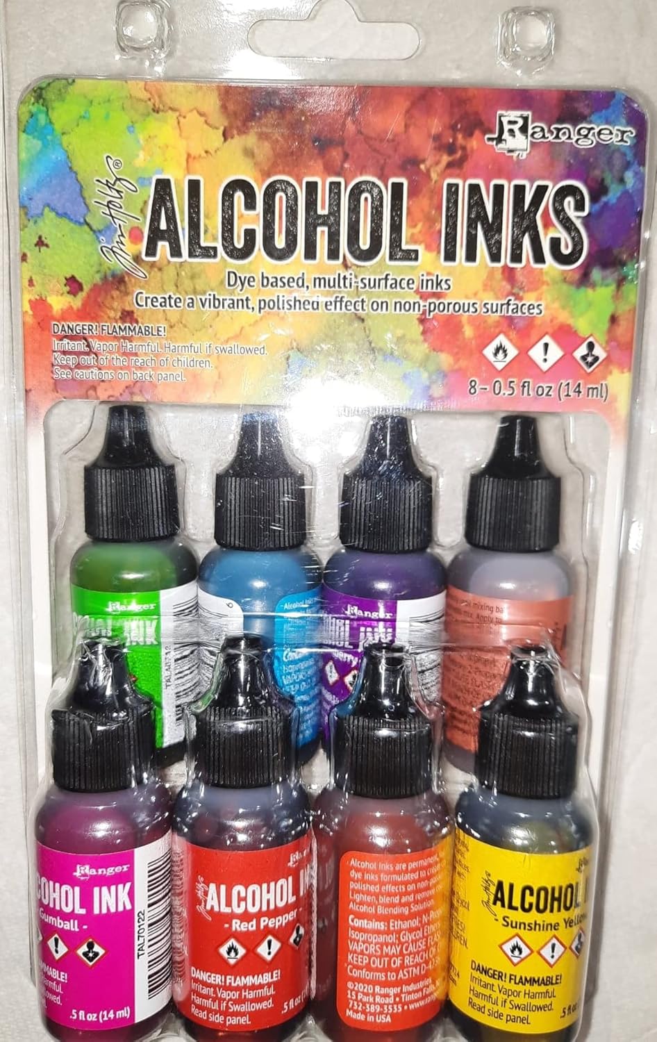 Amazon.com: Ranger Tim Holtz Alcohol Inks 8 Pack TAK79385B