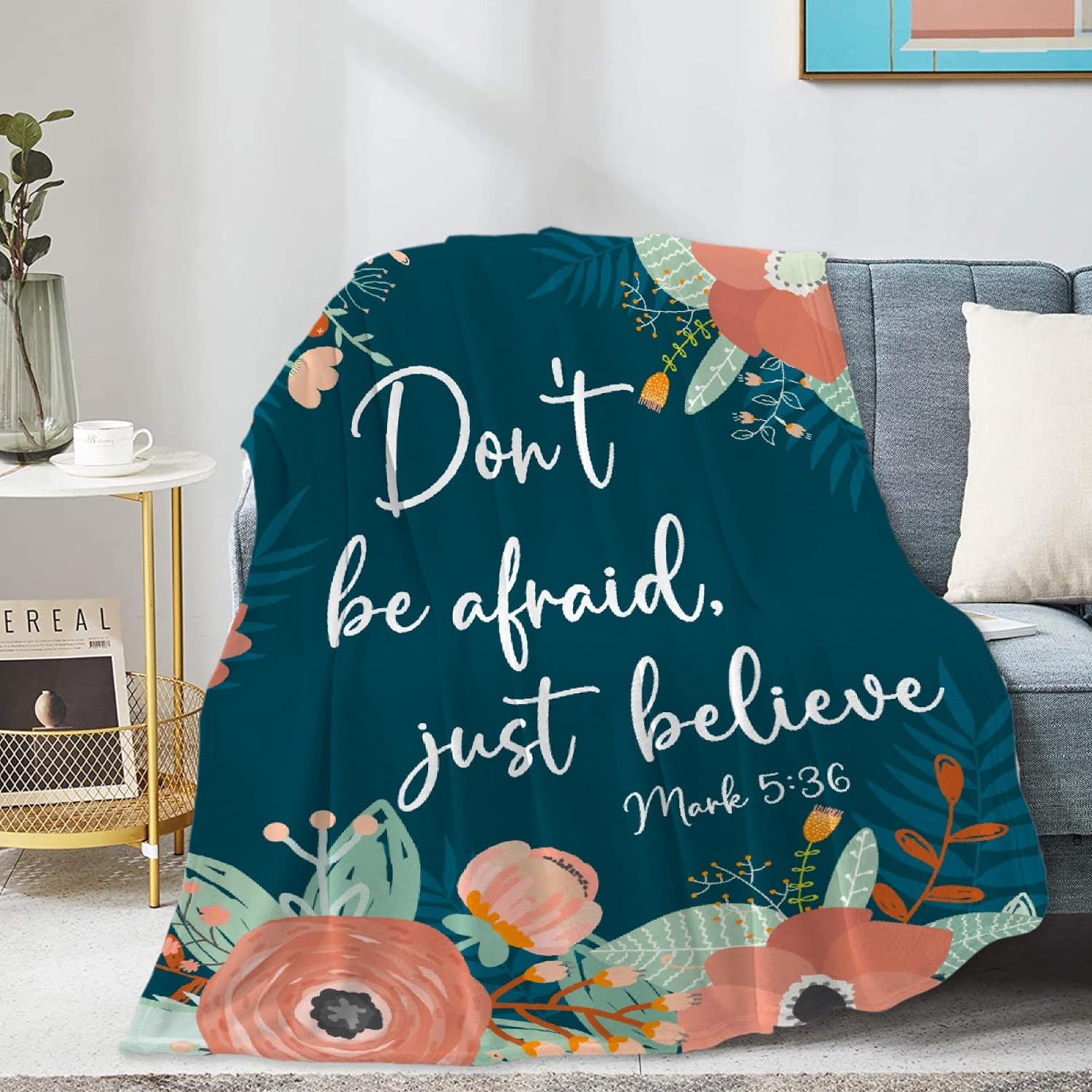 Amazon.com: ARTIEMASTER Bible Blanket Gift - Don't Be Afraid, Just ...