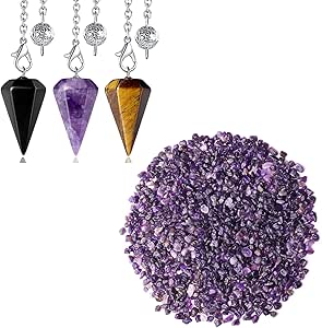 Amazon.com: DUQGUHO Bundle : 3 Pcs Crystal Pendulums Set with Amethyst ...
