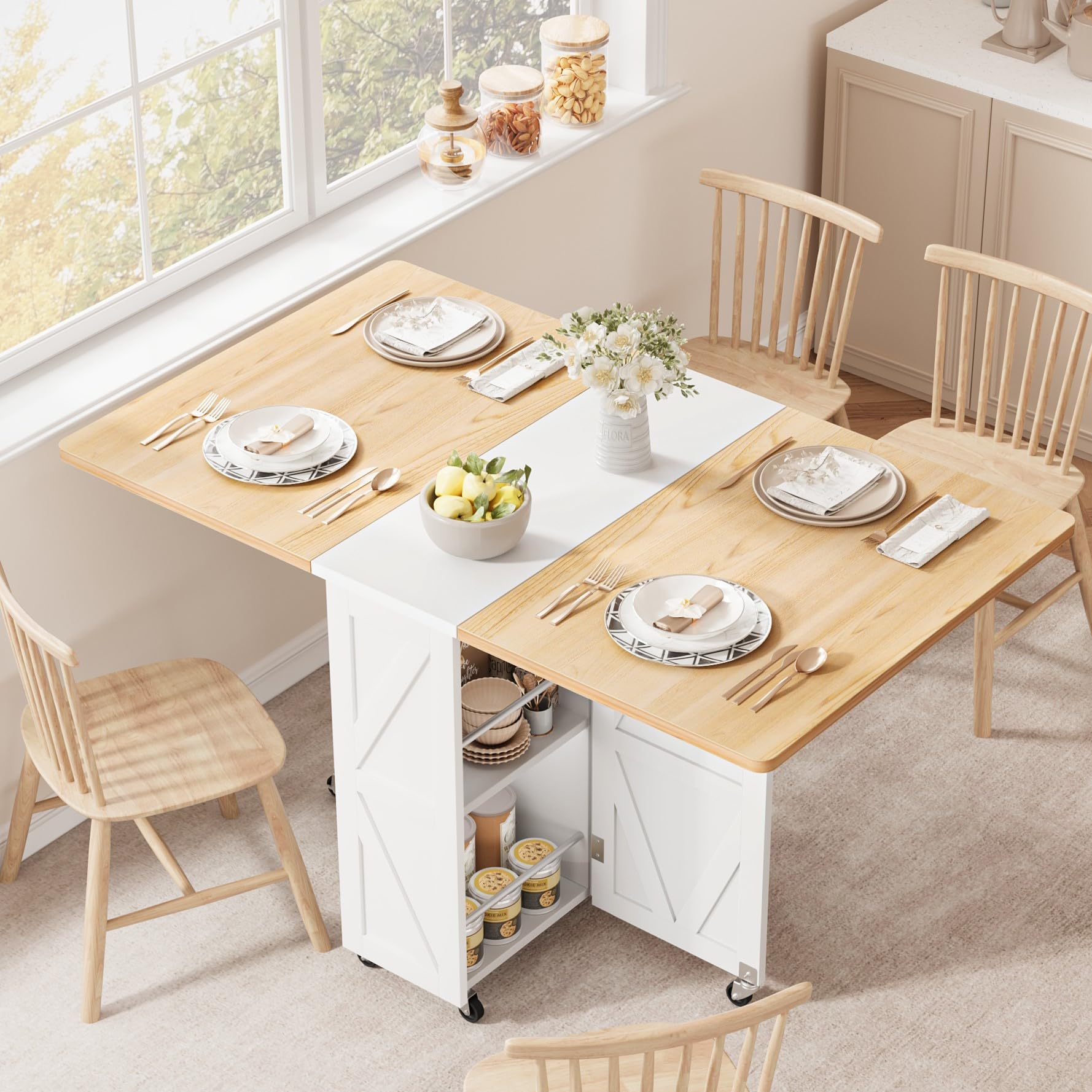 Snapklik.com : Dining Table For 4, Folding Dining Table Foldable ...