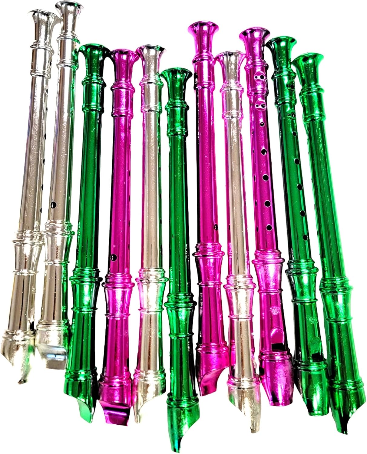 Amazon.com: 13" Metallic Color Flutes (6 Pack) 7 Holes. Musical Wind ...