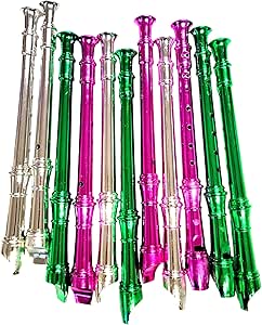 Amazon.com: 13" Metallic Color Flutes (6 Pack) 7 Holes. Musical Wind ...