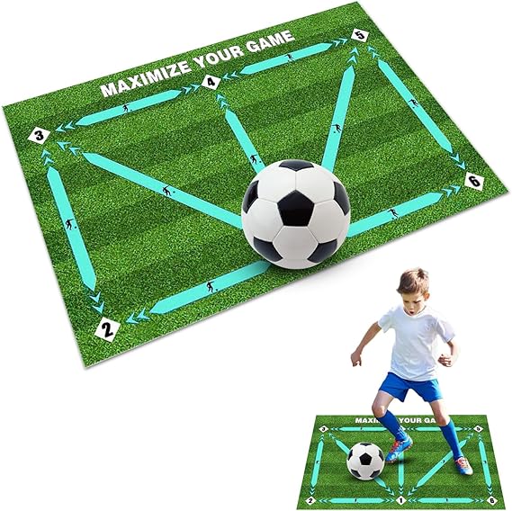 Football Training Mat, 90 x 60cm Non Slip Mat Ball Control Football ...