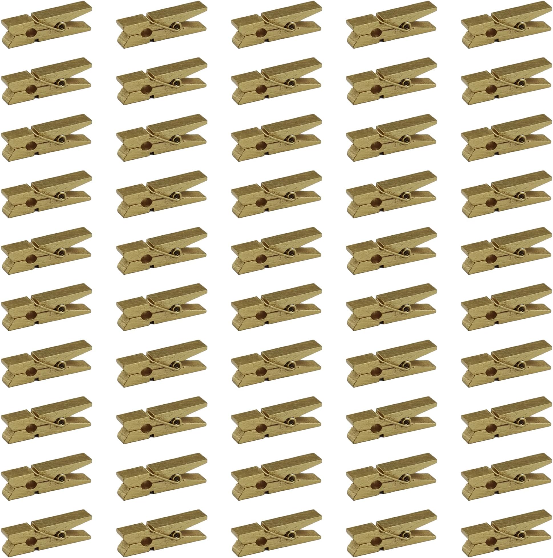 Amazon.com: CleverDelights 1 3/8" Mini Wood Clothespins - Metallic Gold ...