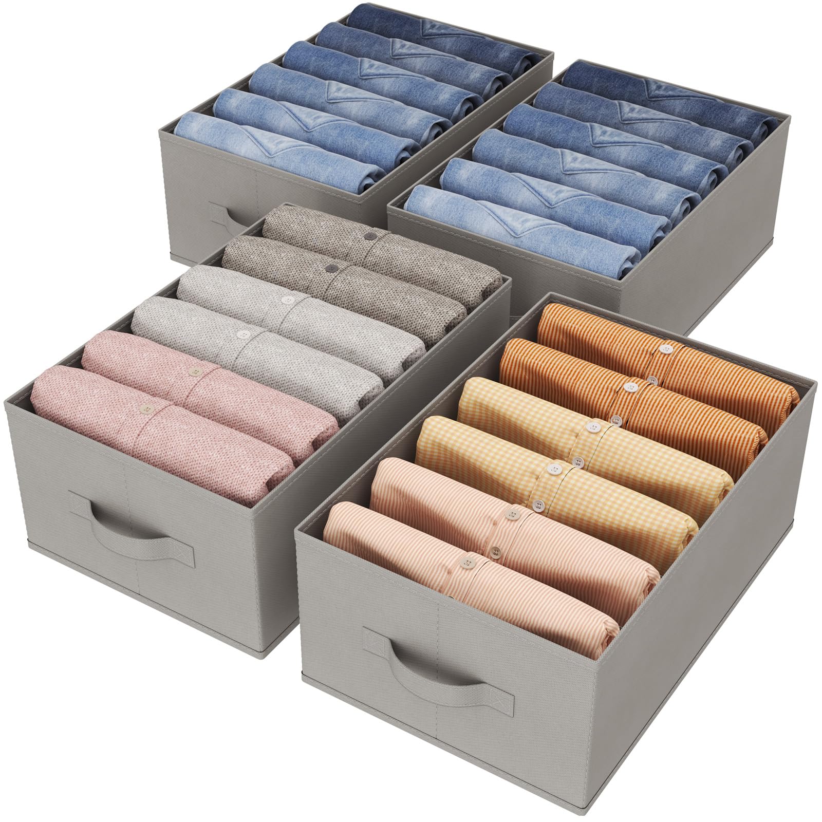 Lifewit Lot de 4 Boite Rangement Vetement Pliable avec 6 Compartiments ...