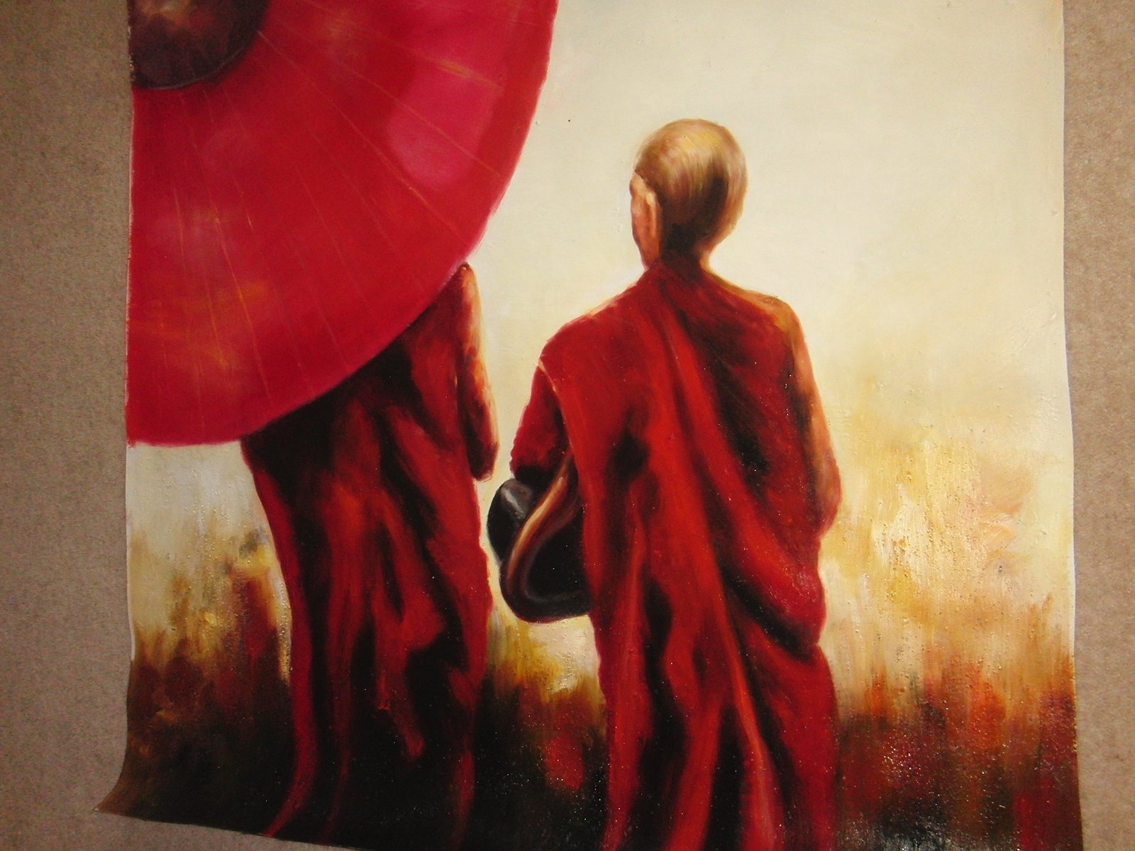 Buddhist Monk Painting Ink Painting Of Meditating Buddhist Monk In