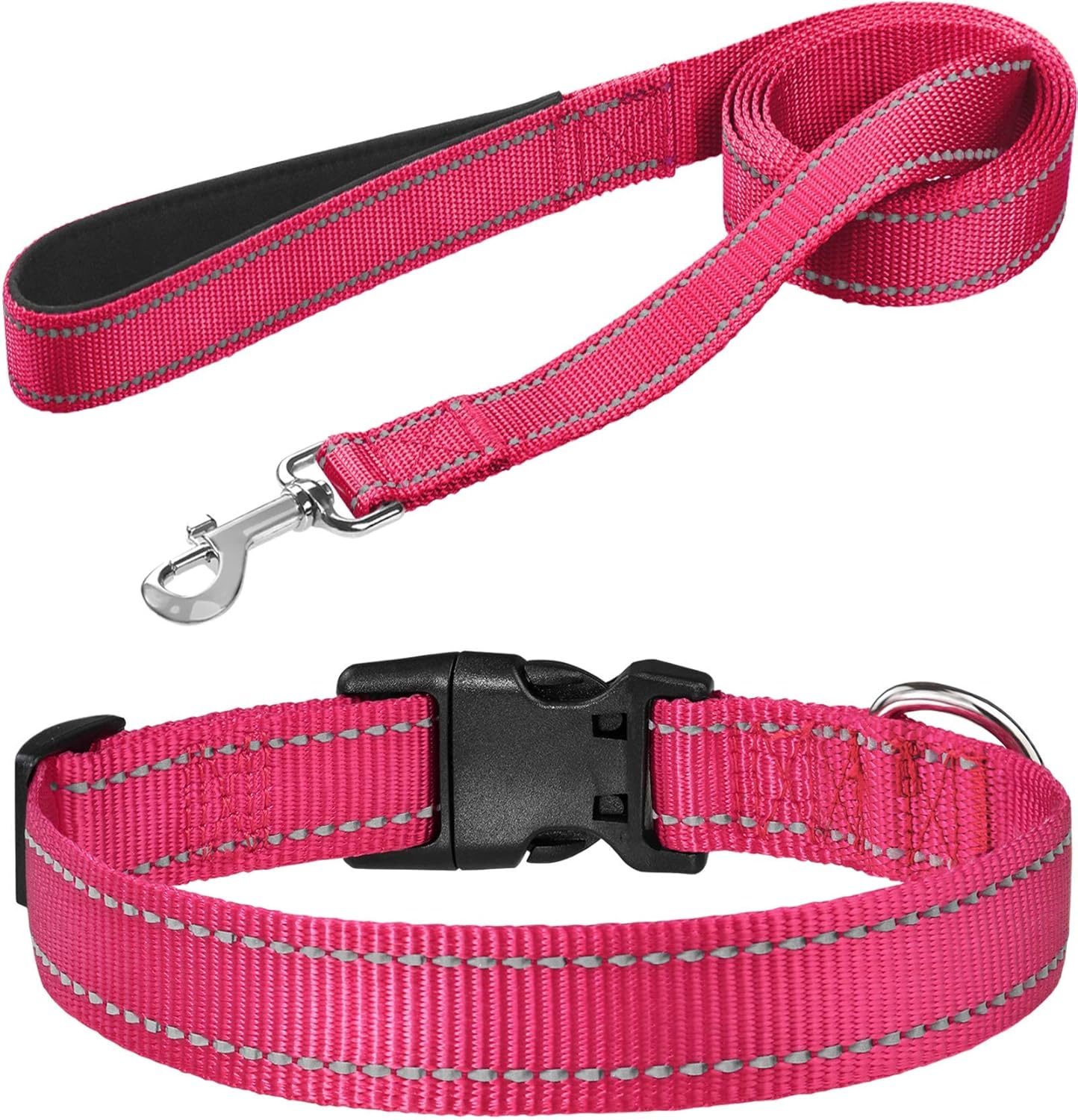 Amazon.com : FunTags Dog Leash Bundle with 3/4"x 10"-16" Dog Collar,6FT ...