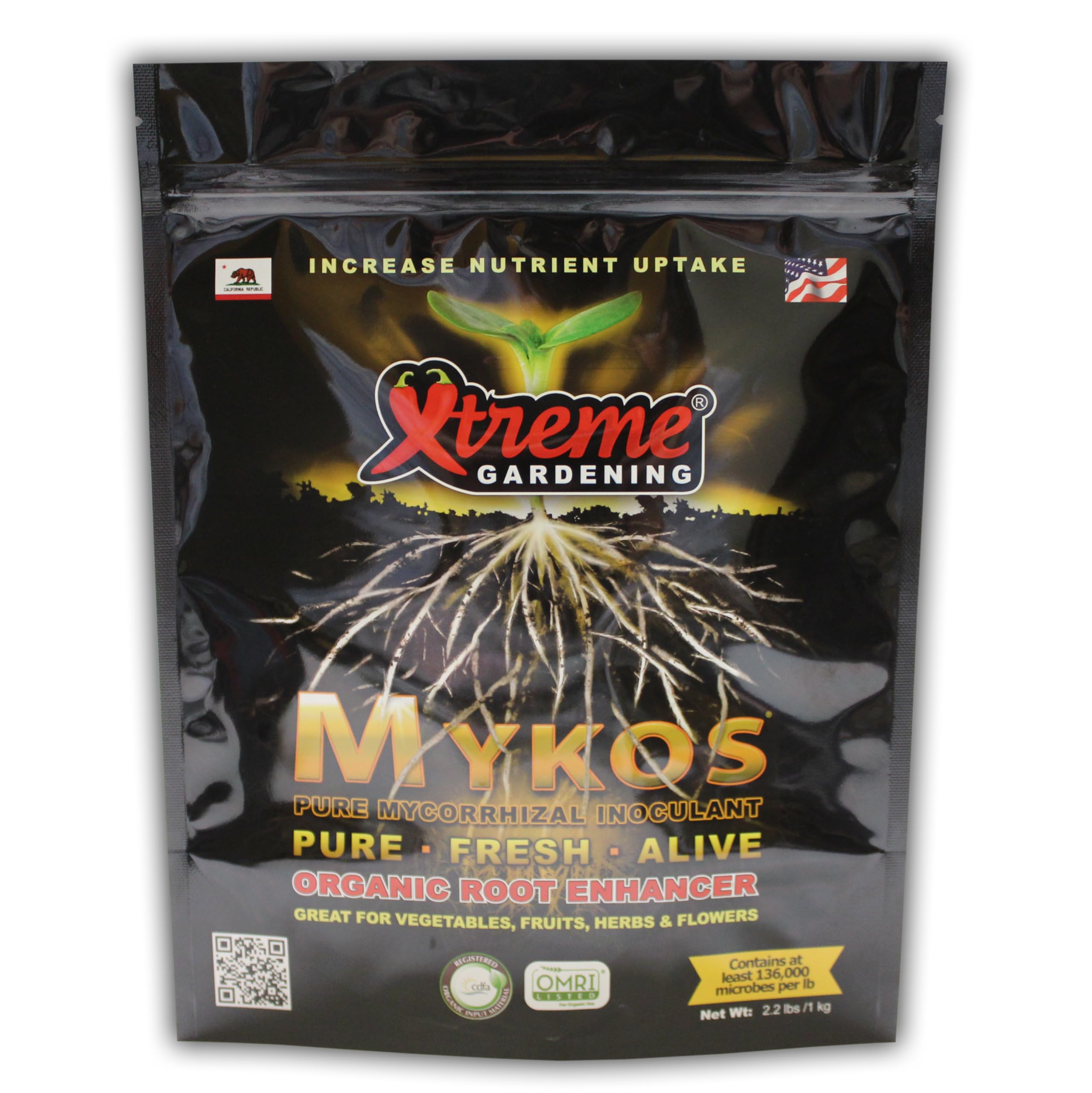 Amazon.com : Xtreme Gardening Mykos Pure Mycorrhizal Inoculant Organic ...