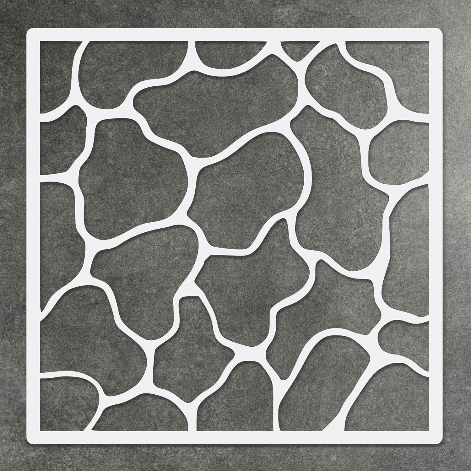 Amazon.com: 2PCS 12 x 12 Inch Large Stone Pattern Stencils for Painting ...