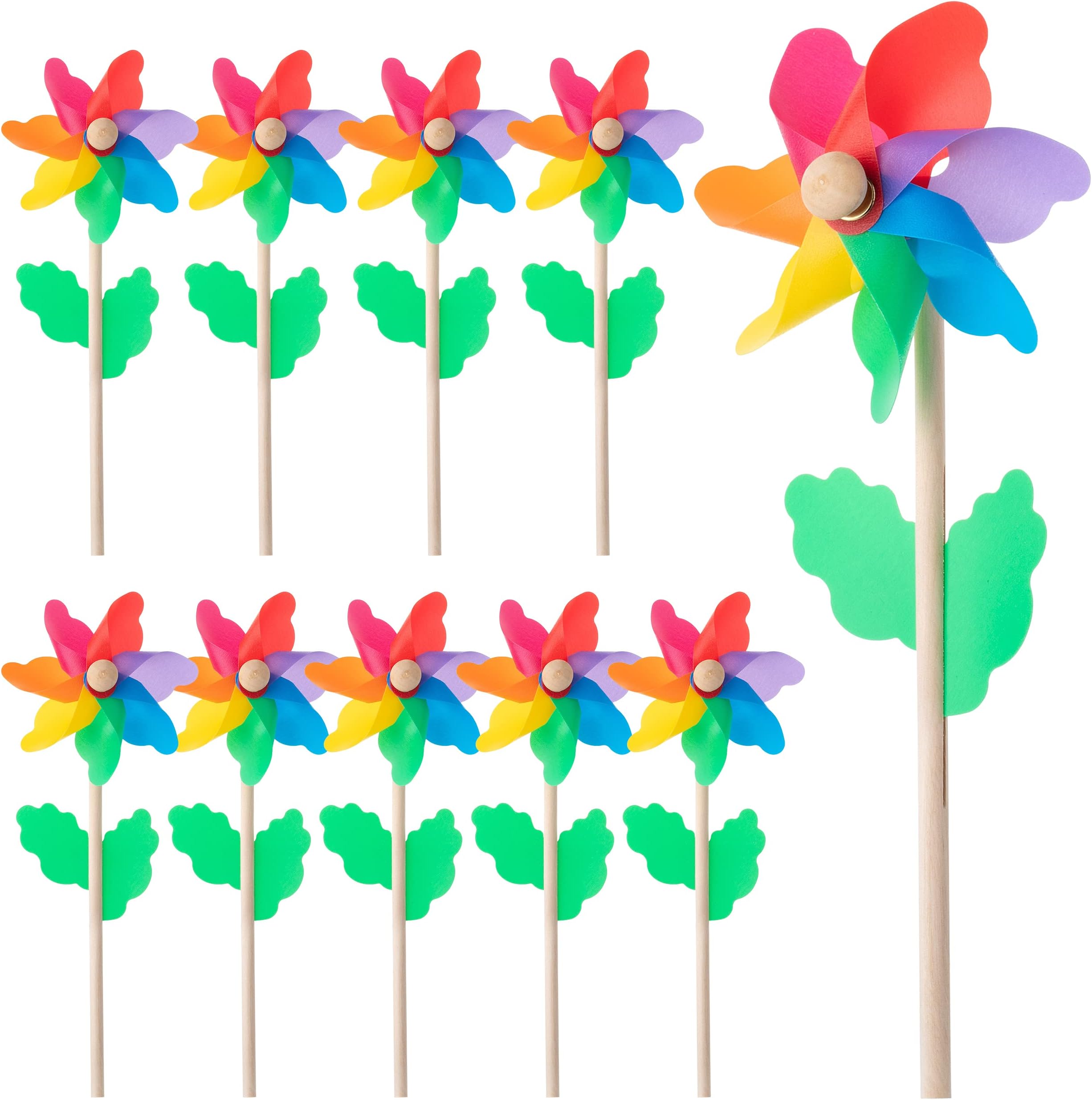 Amazon.com: PROLOSO 24 Pack Plastic Pinwheels for Kids Party Favors DIY ...