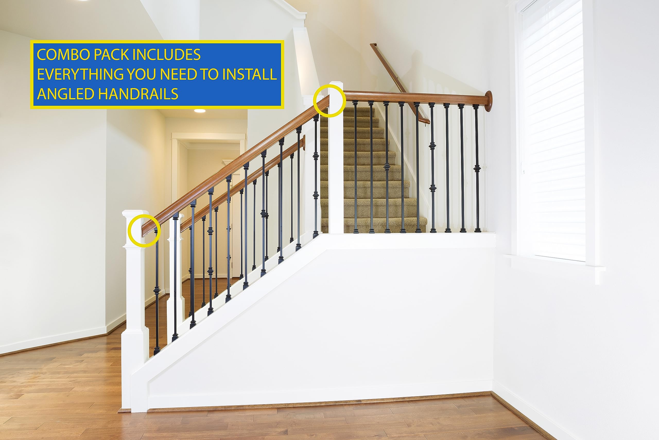 Snapklik.com : Angled Handrail To Newel Post Connector Combo Pack ...