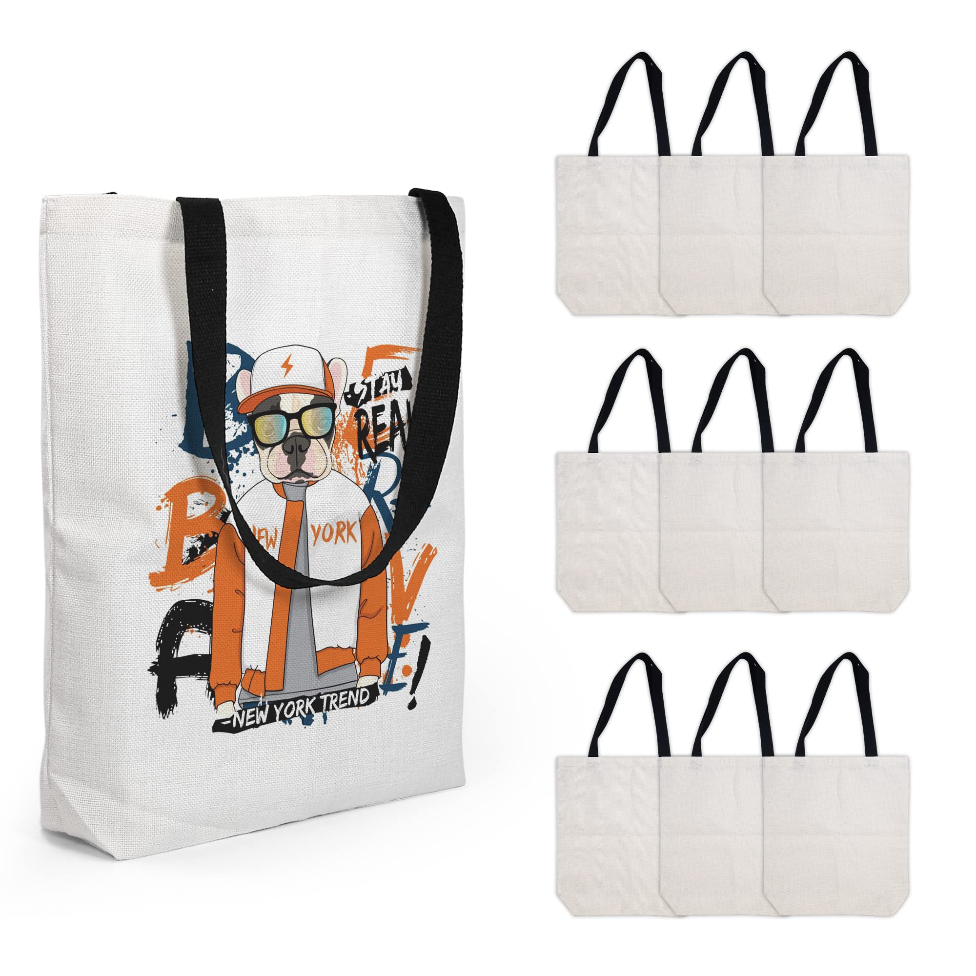 Snapklik.com : Sublimation Tote Bags Blanks Bulk, 10pack Long Polyester ...