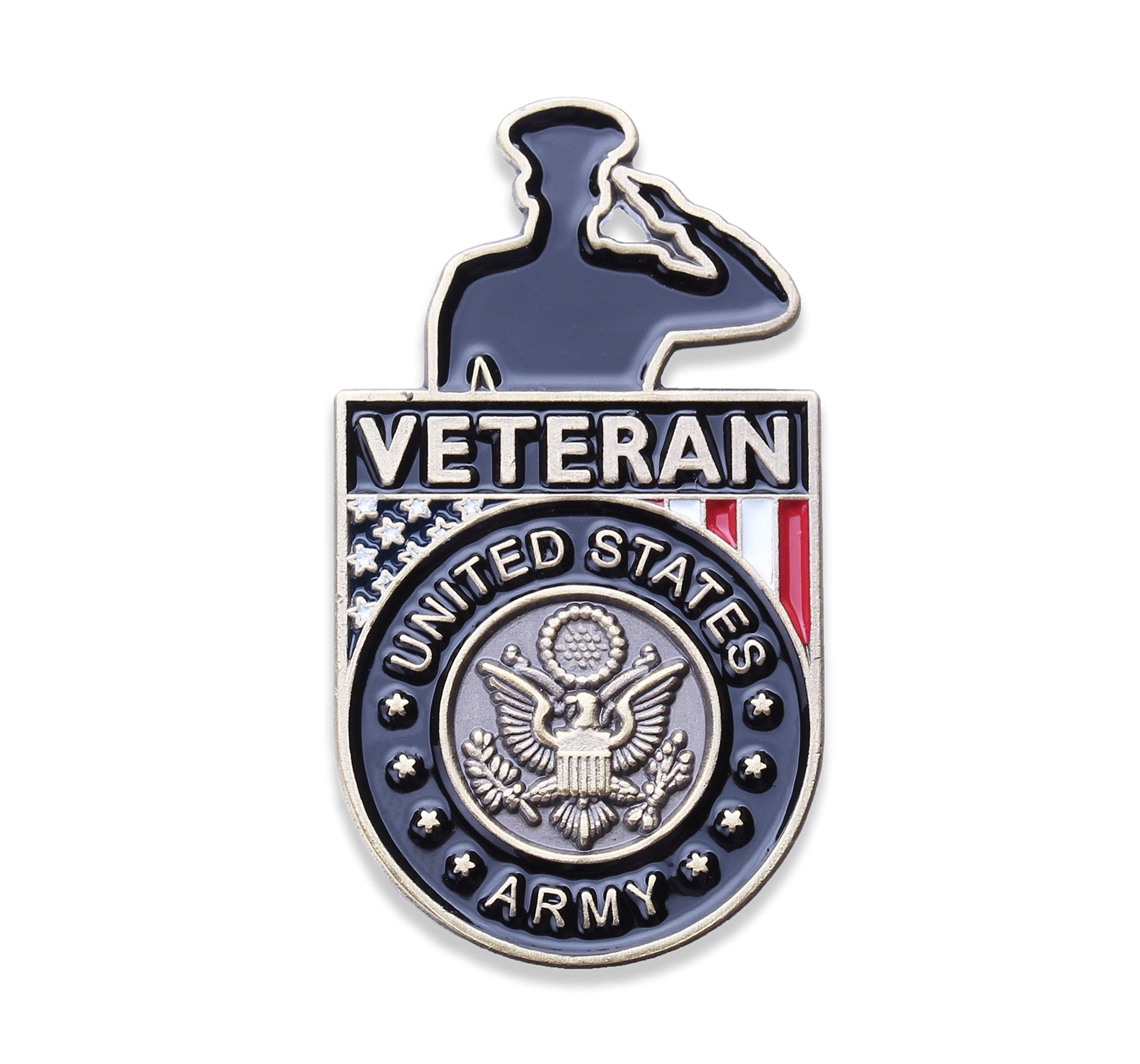 Amazon.com: Army Veteran Salute Lapel Pin - US Army Veterans Hat Pin ...