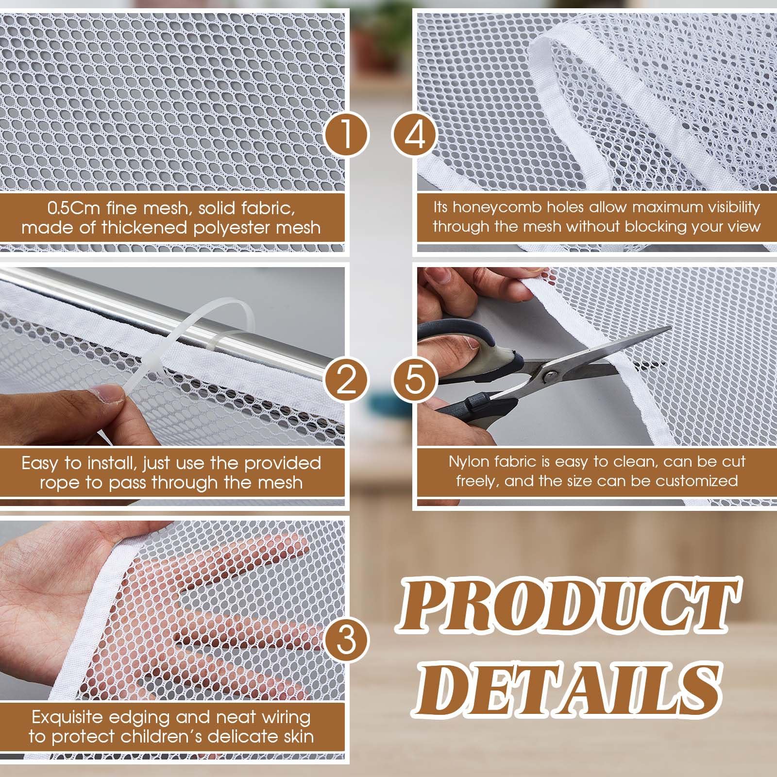 Snapklik.com : Hosuly Banister Guard 15 X 3 Ft Balcony Netting For Kids ...