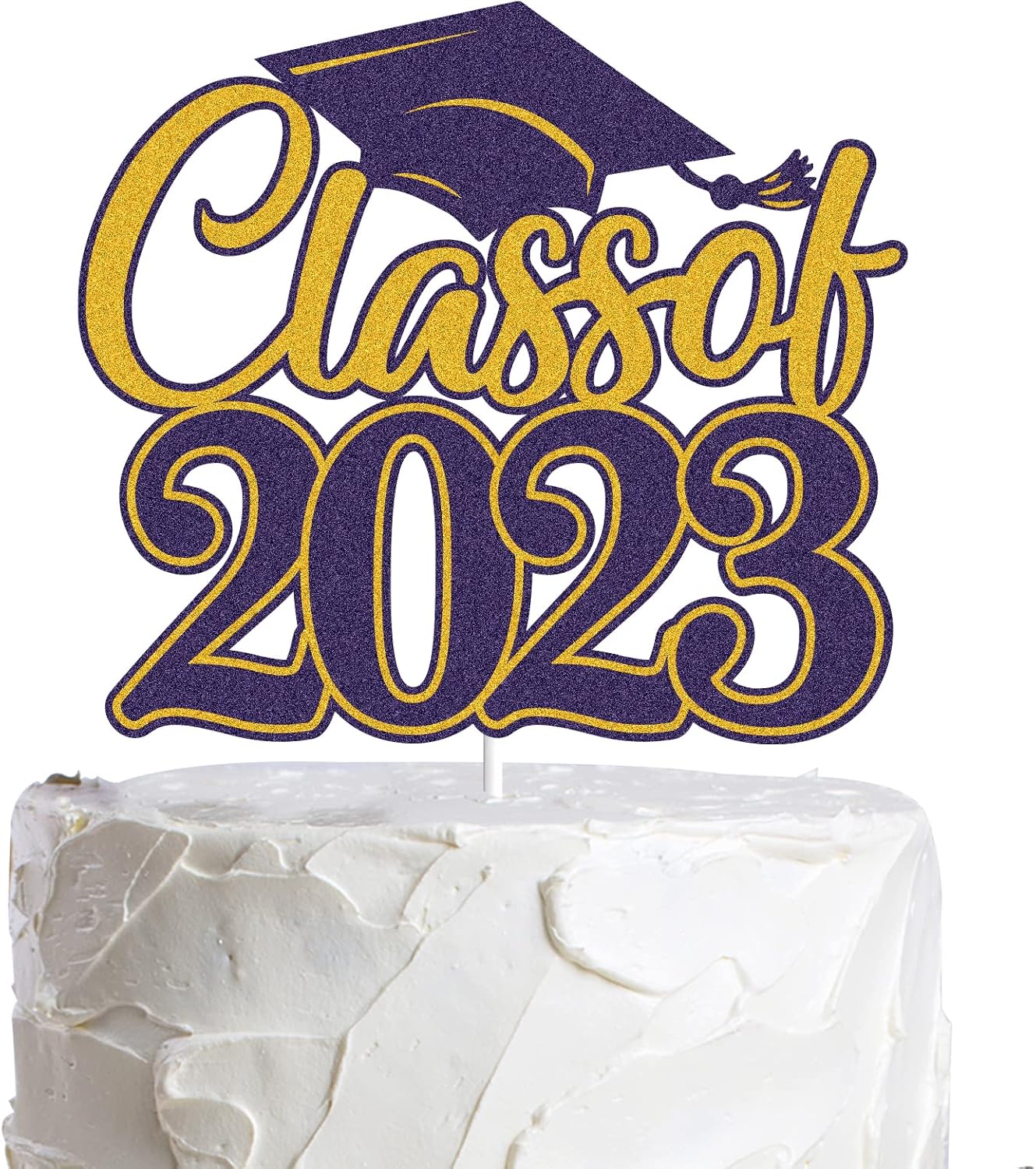 Amazon.com: Class of 2023 Happy Graduation Cake Topper Gold Purple ...