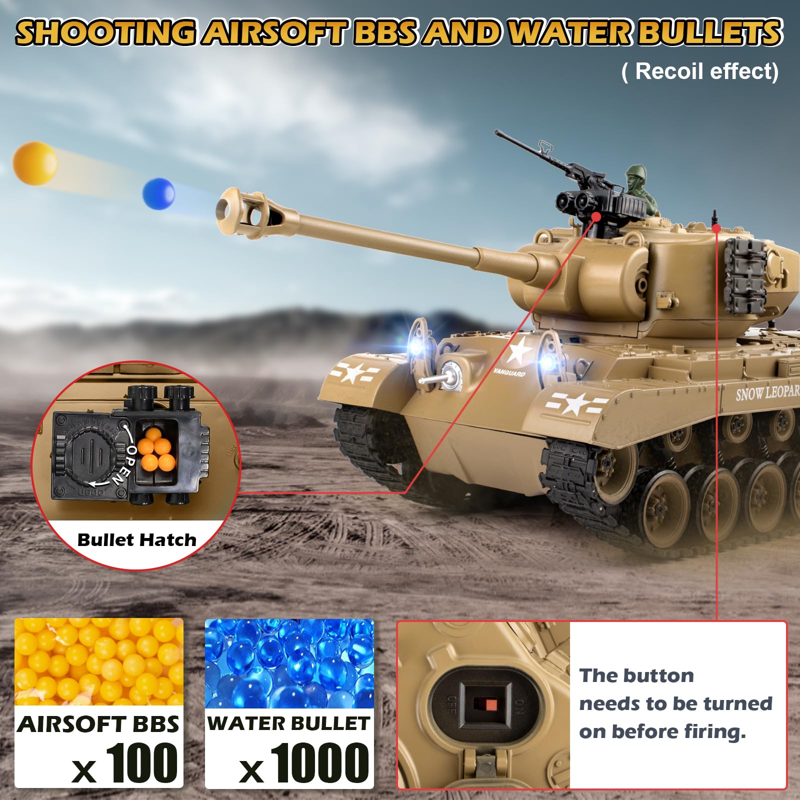 Snapklik.com : Supdex 1:18 RC Tank, 24Ghz US M26 Pershing Remote ...