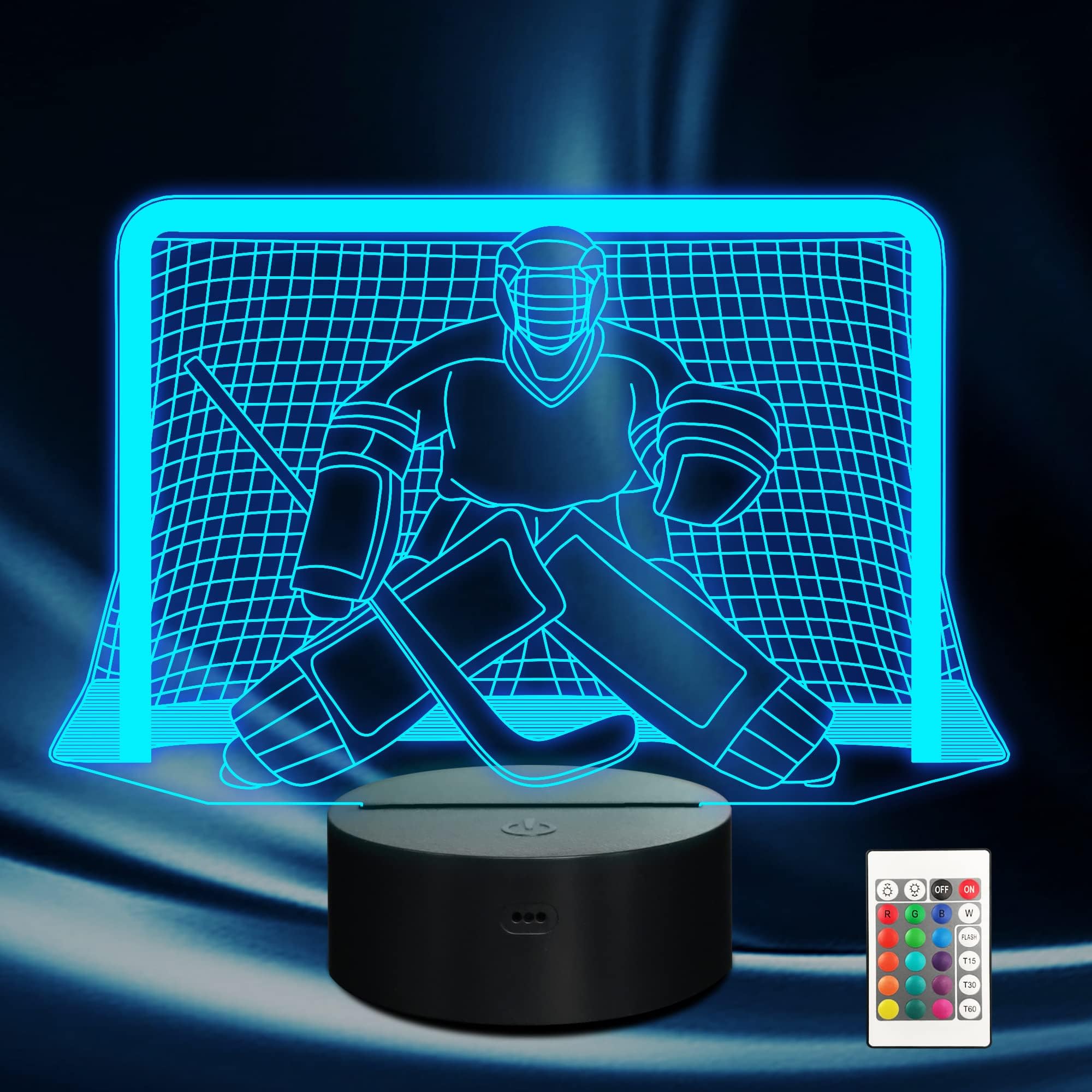 Ticent Hockey Player Night Light, Hockey 3D Lamp Lighting Lights for ...