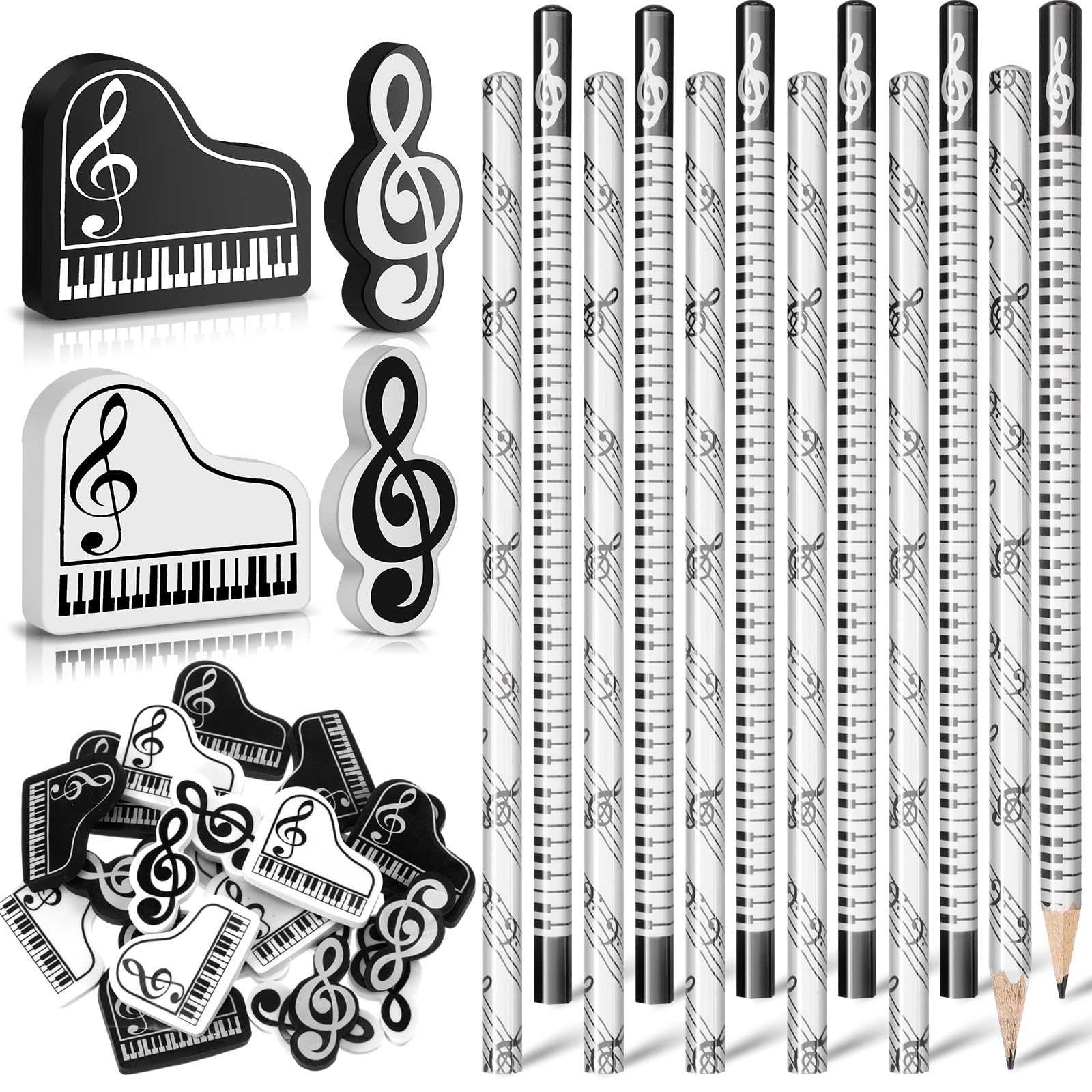 Amazon.com : Chivertion 24 Pcs Music Pencils Music Note Pencil with ...