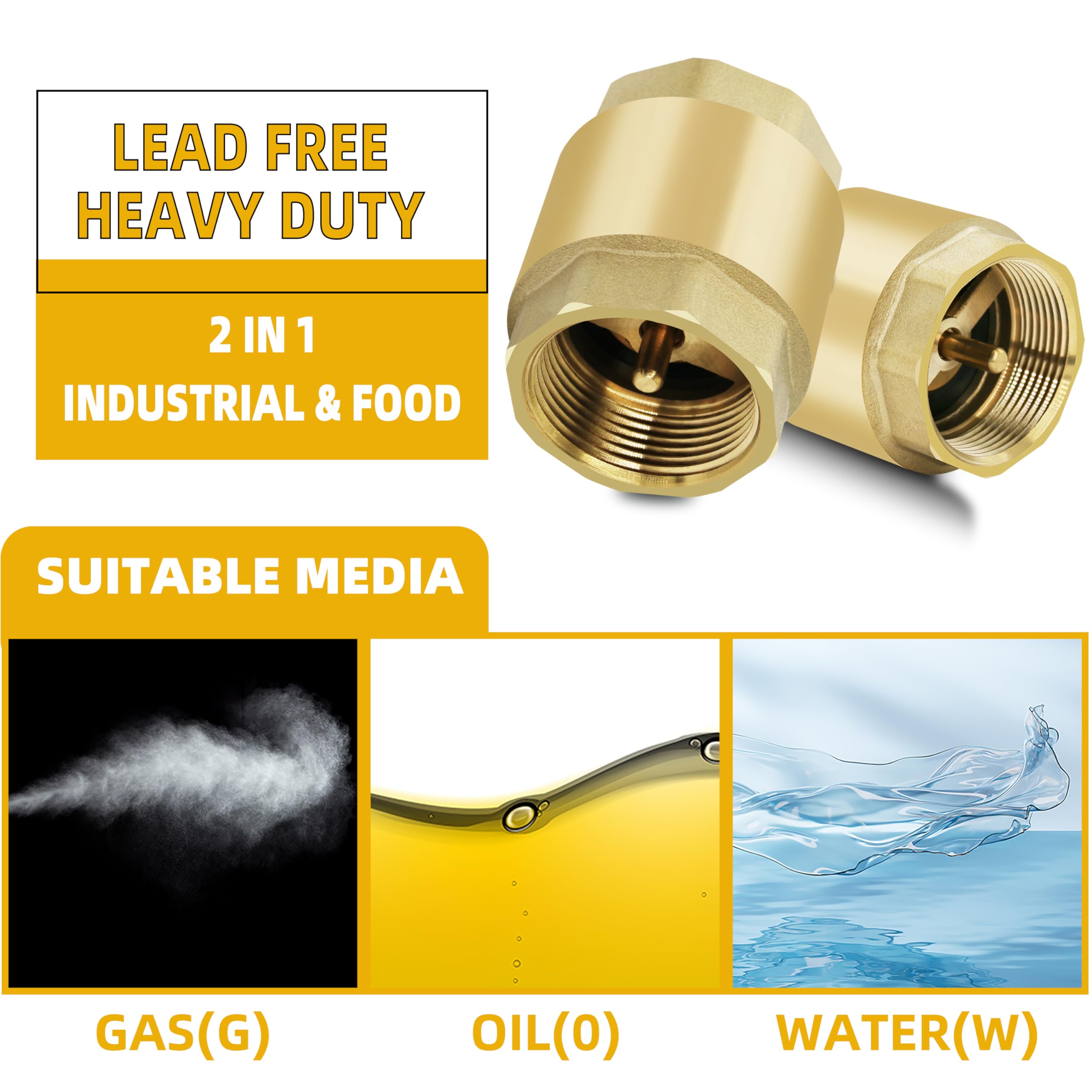 Snapklik.com : 1" NPT Brass Vertical Check Valve, NPT Thread Vertical ...