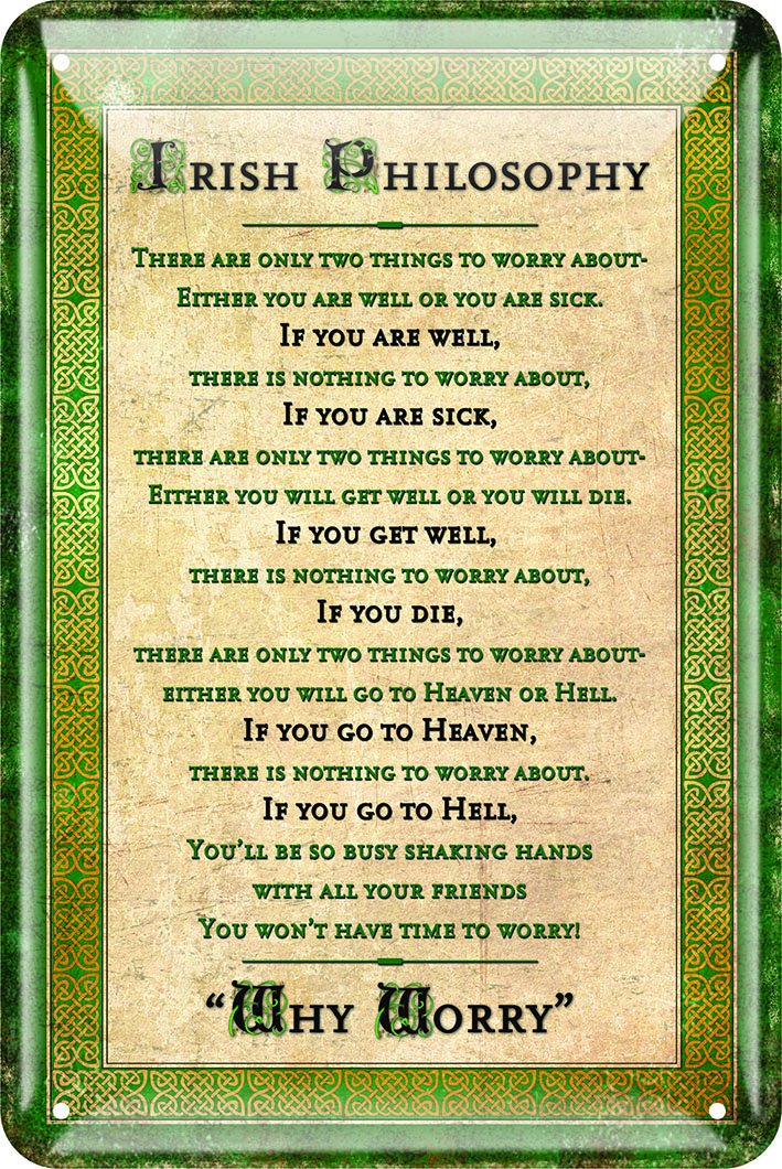 Amazon.com: Irish Metal Sign With The Irish Philosophy Saying Designed ...