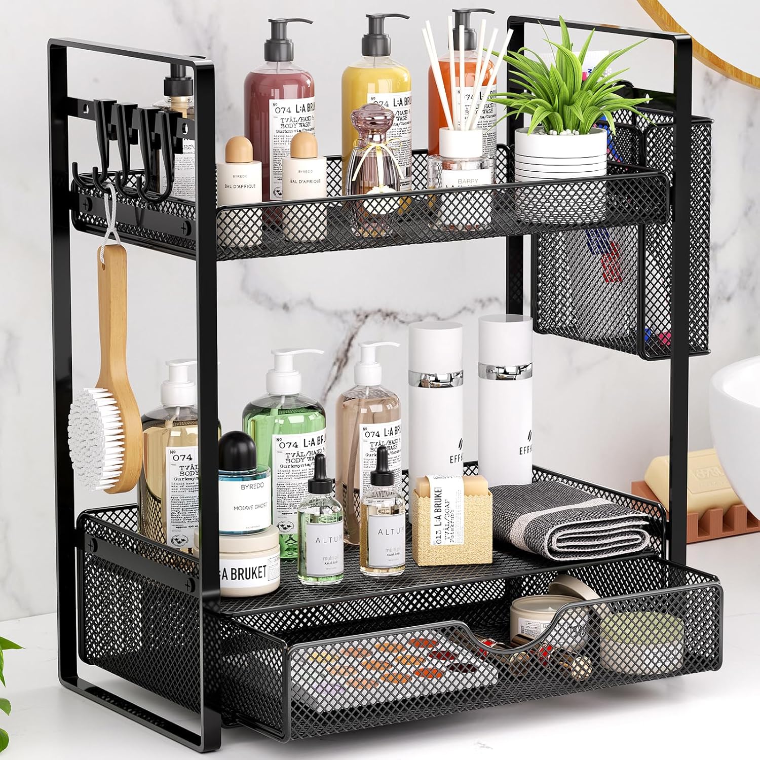 Amazon.com: VITVITI 2 Tier Bathroom Organizer Countertop with Drawer ...