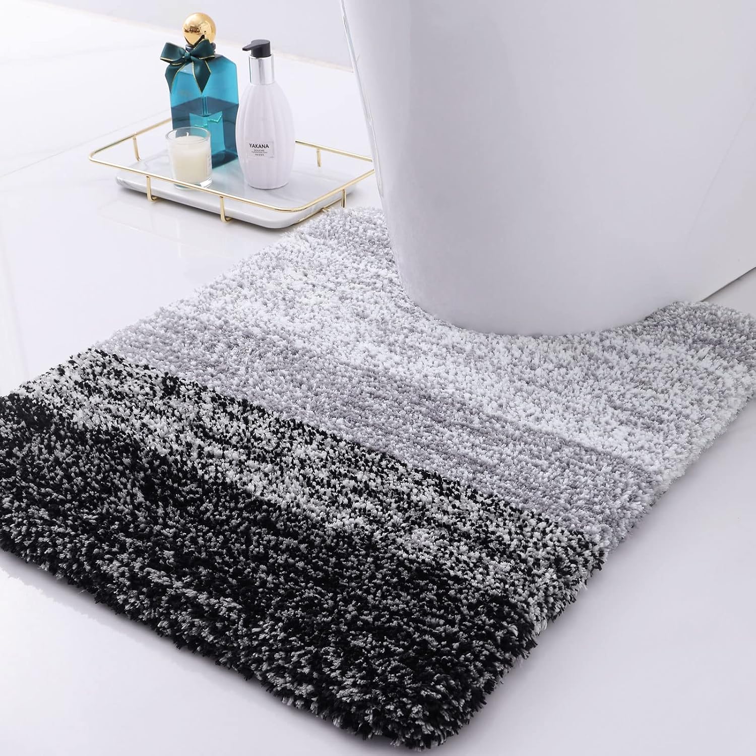 Amazon.com: Arotive Microfiber Toilet Rugs U-Shaped, Shaggy Soft and ...