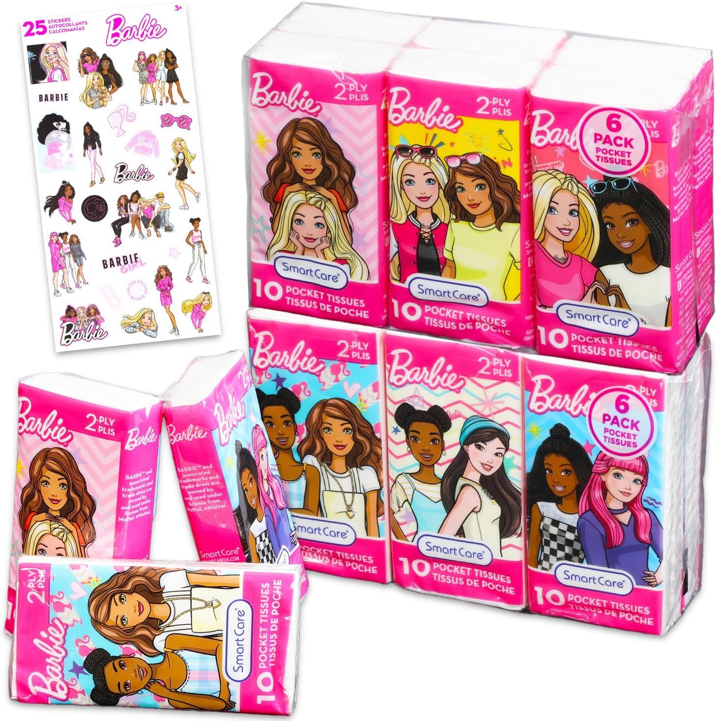 Amazon.com: Barbie Pocket Size Facial Tissue Set - 12 Packs of 10 ...