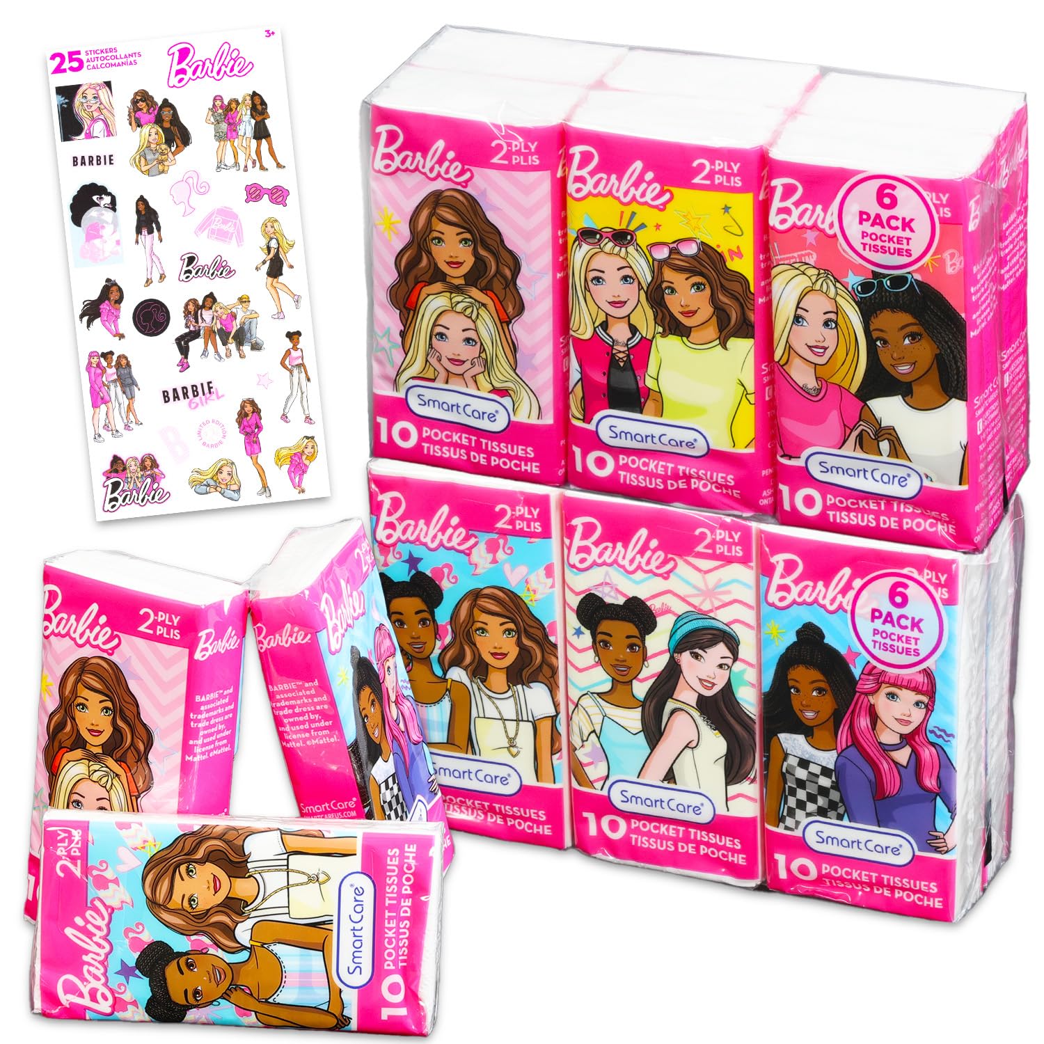 Amazon.com: Barbie Pocket Size Facial Tissue Set - 12 Packs of 10 ...