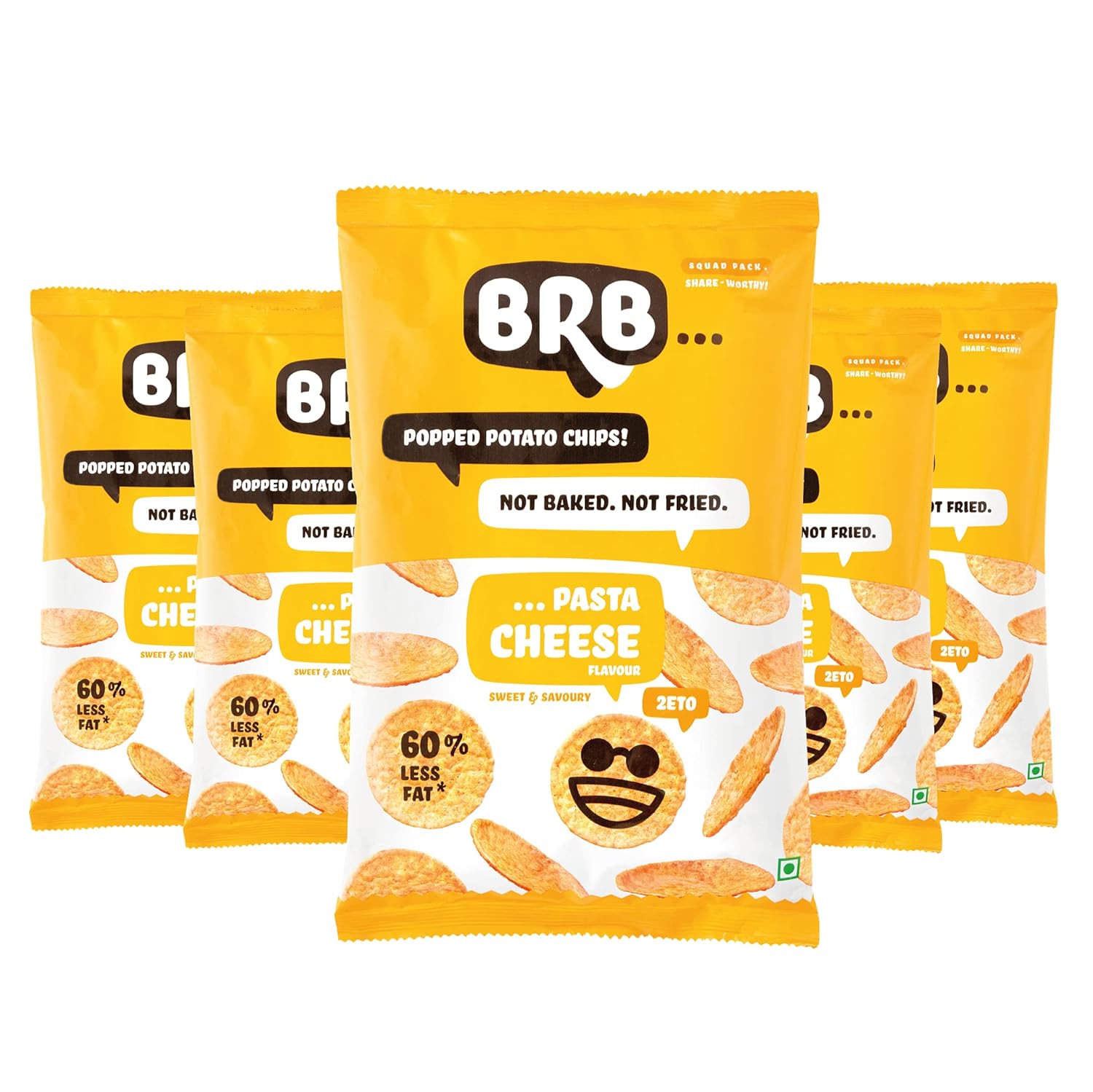 BRB Popped Potato Chips | Not Baked, Not Fried | Pasta Cheese Flavour ...