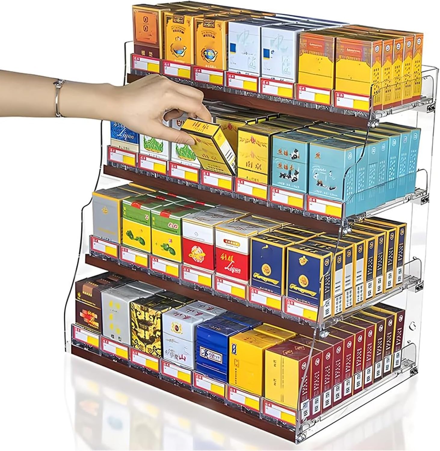 Amazon.com: 2-5 Tier Wall Mounted Cigarette Rack, Cigarette Showcases ...