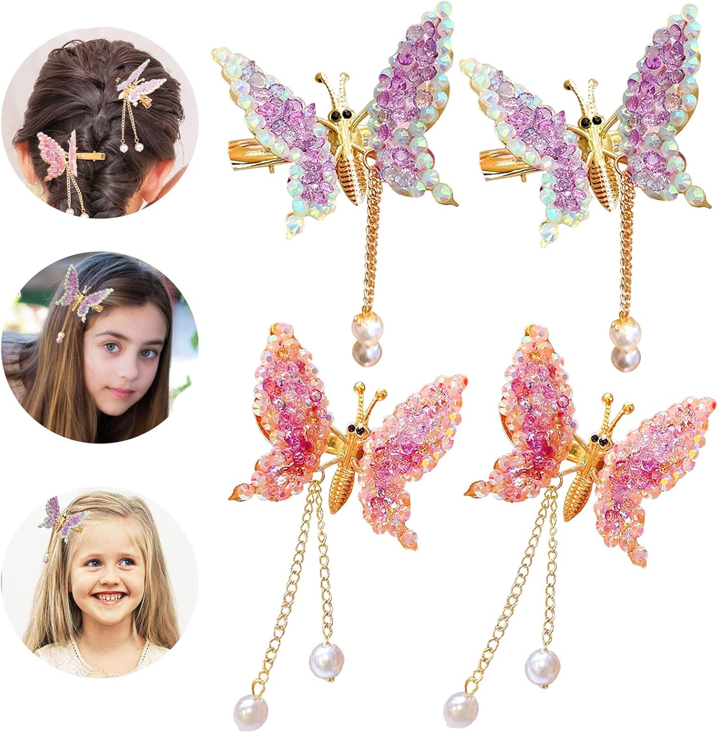 Butterfly Hair Clips Alligator Claw Clip Clamps Pins Barrettes Cute ...