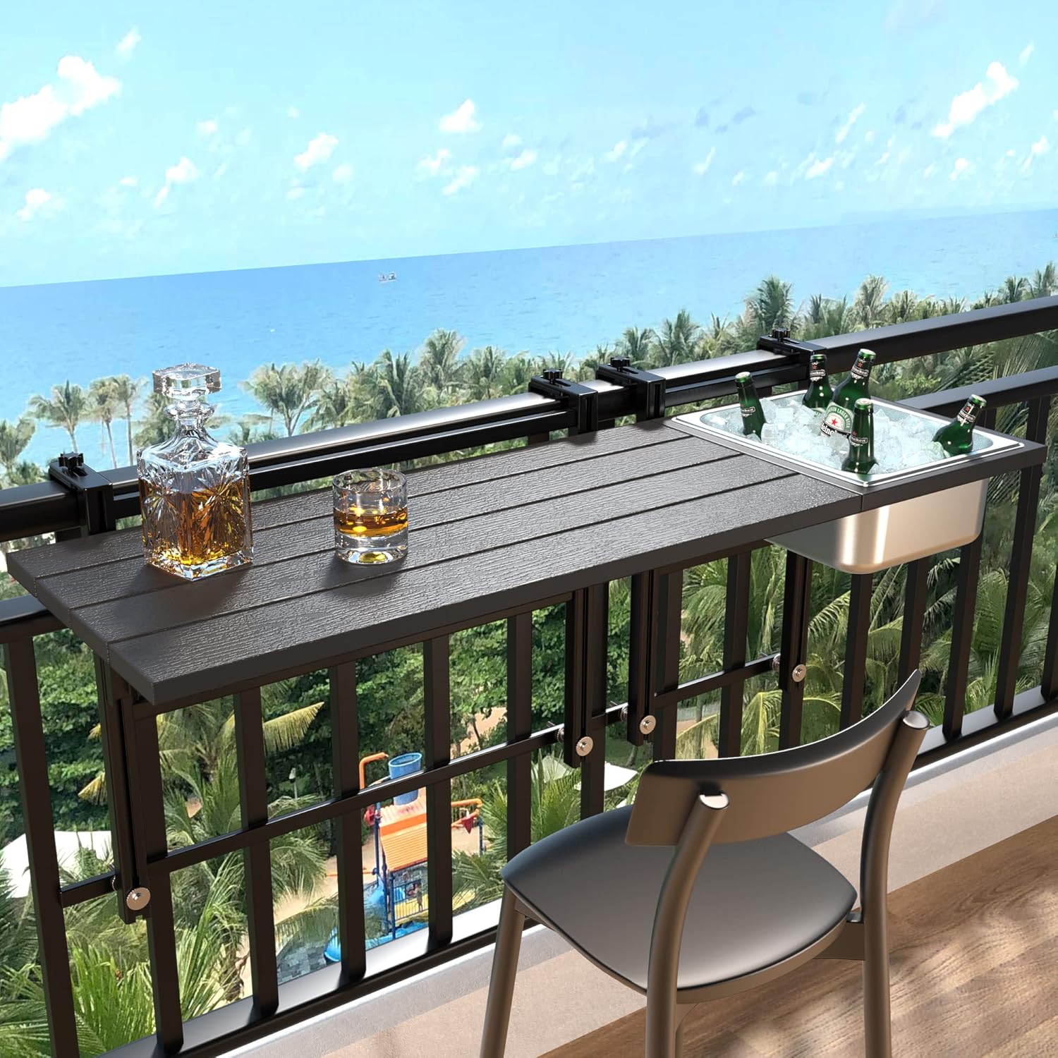 Amazon.com: GDLF Upgraded Balcony Table Outdoor Patio Bar Table with ...