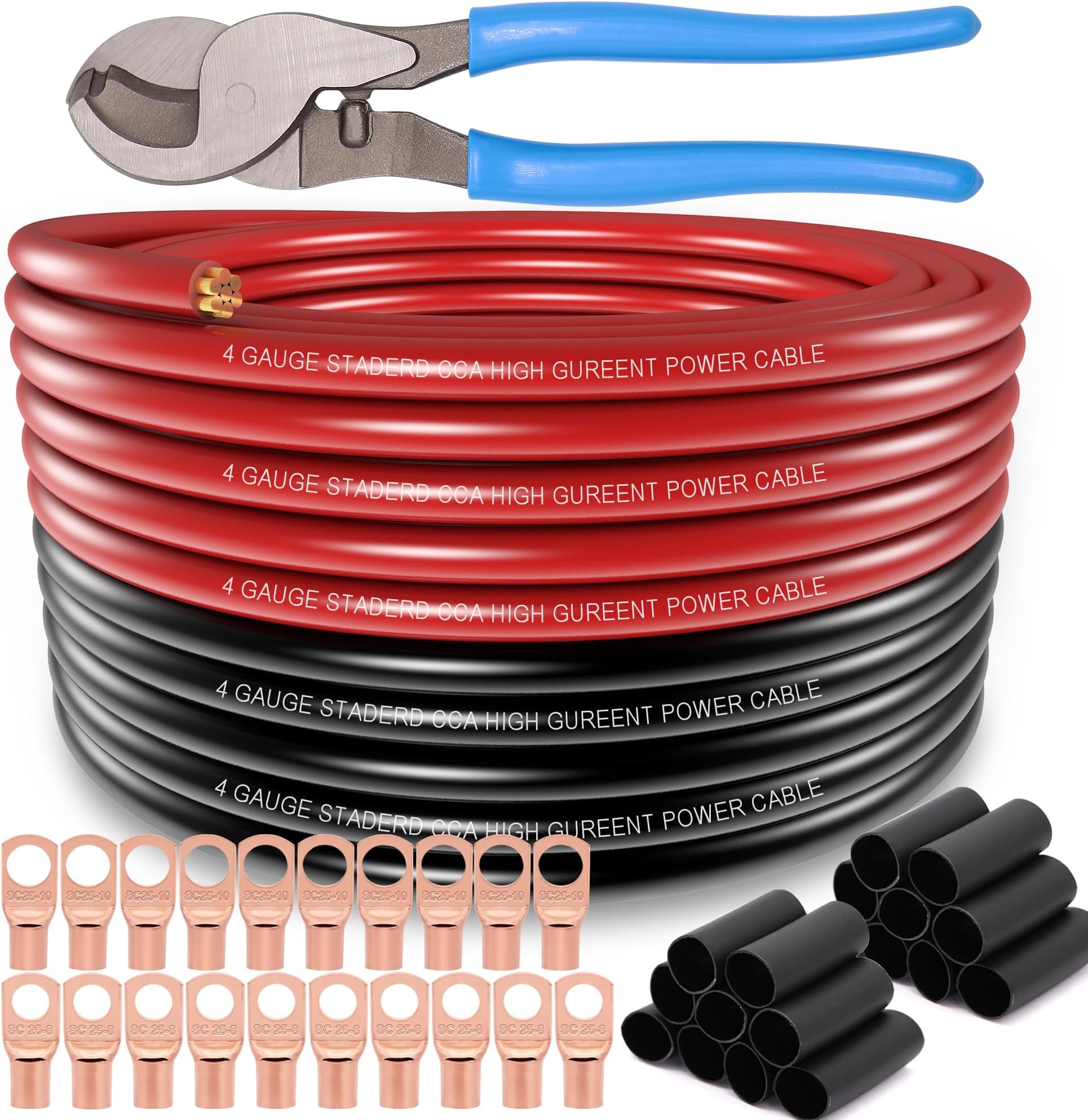 Amazon.com: 4 Gauge 25' Black and 25' Red Car Audio Power Ground Wire ...