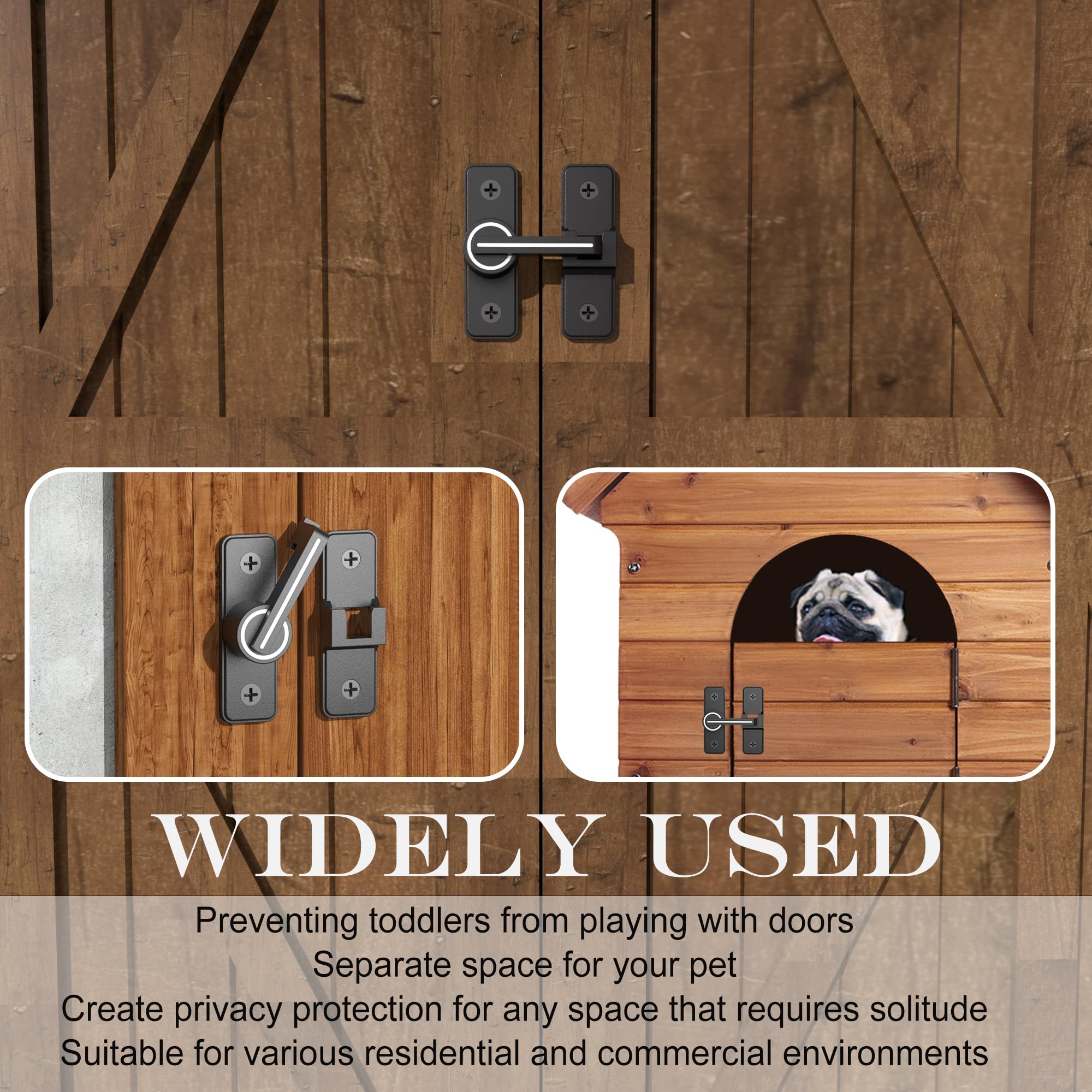 Snapklik.com : Luminous Barn Door Lock Latch, 180 Degree Heavy Duty ...