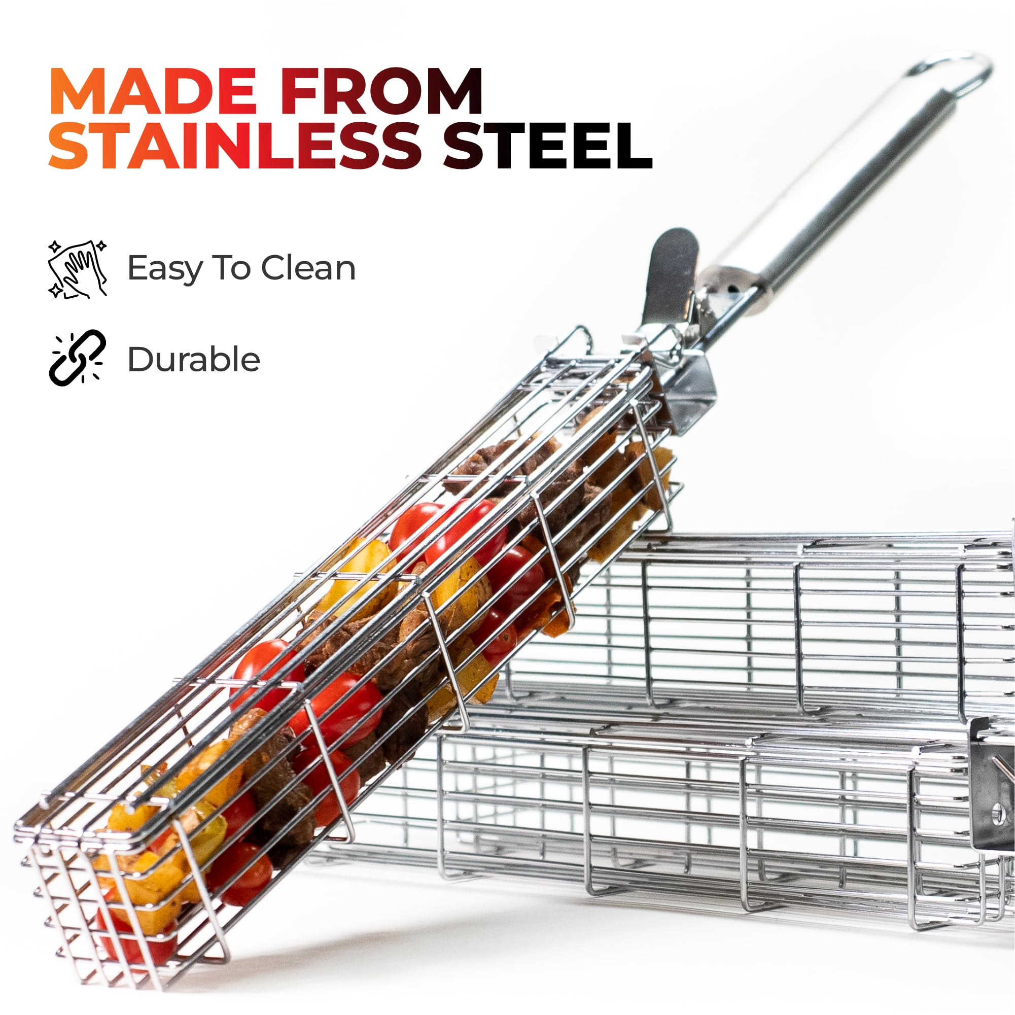 Snapklik.com : Kabob Grilling Basket Set
