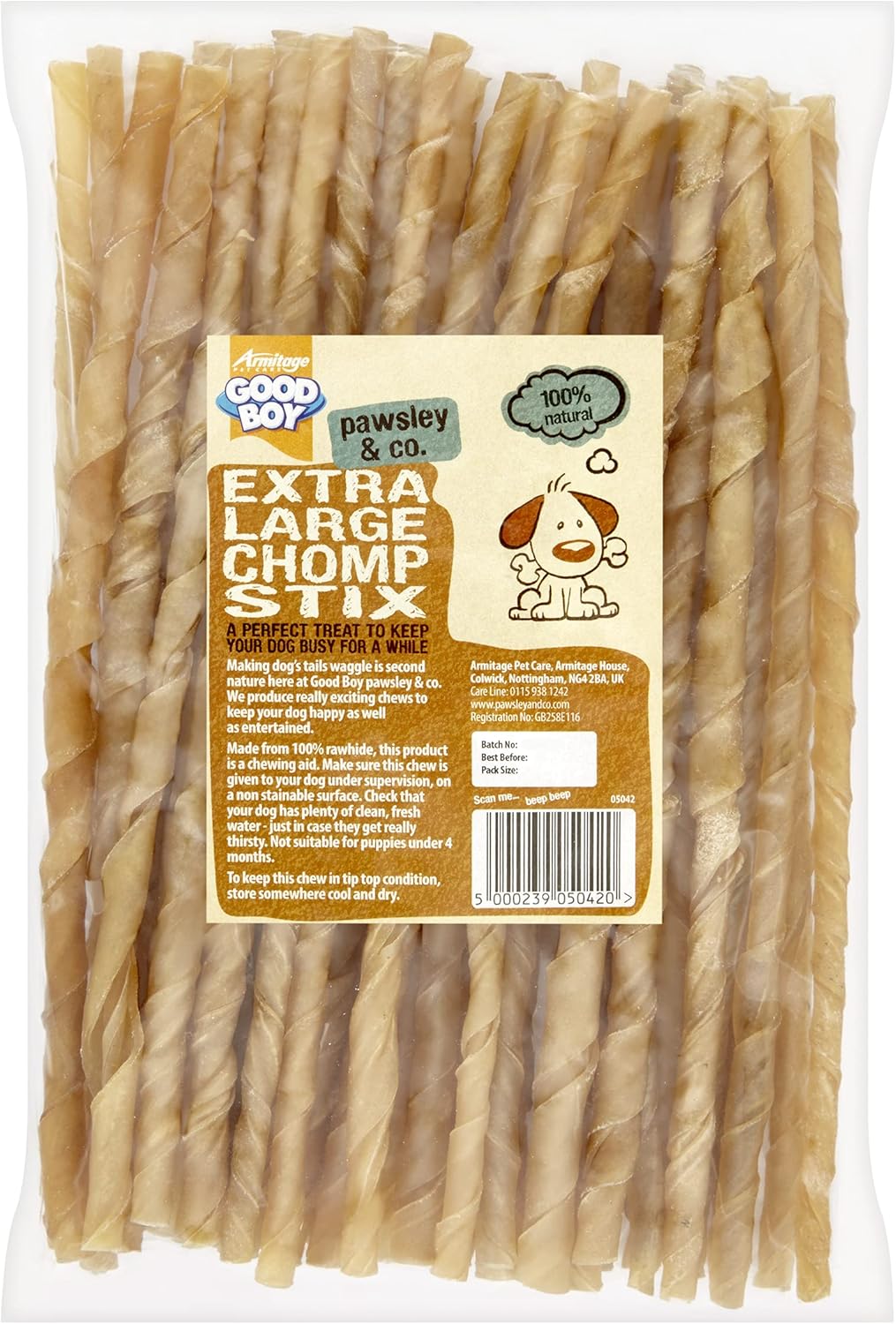 Good Boy - Extra Large Rawhide Chomp Sticks - Dog Chews - Made From 100 ...