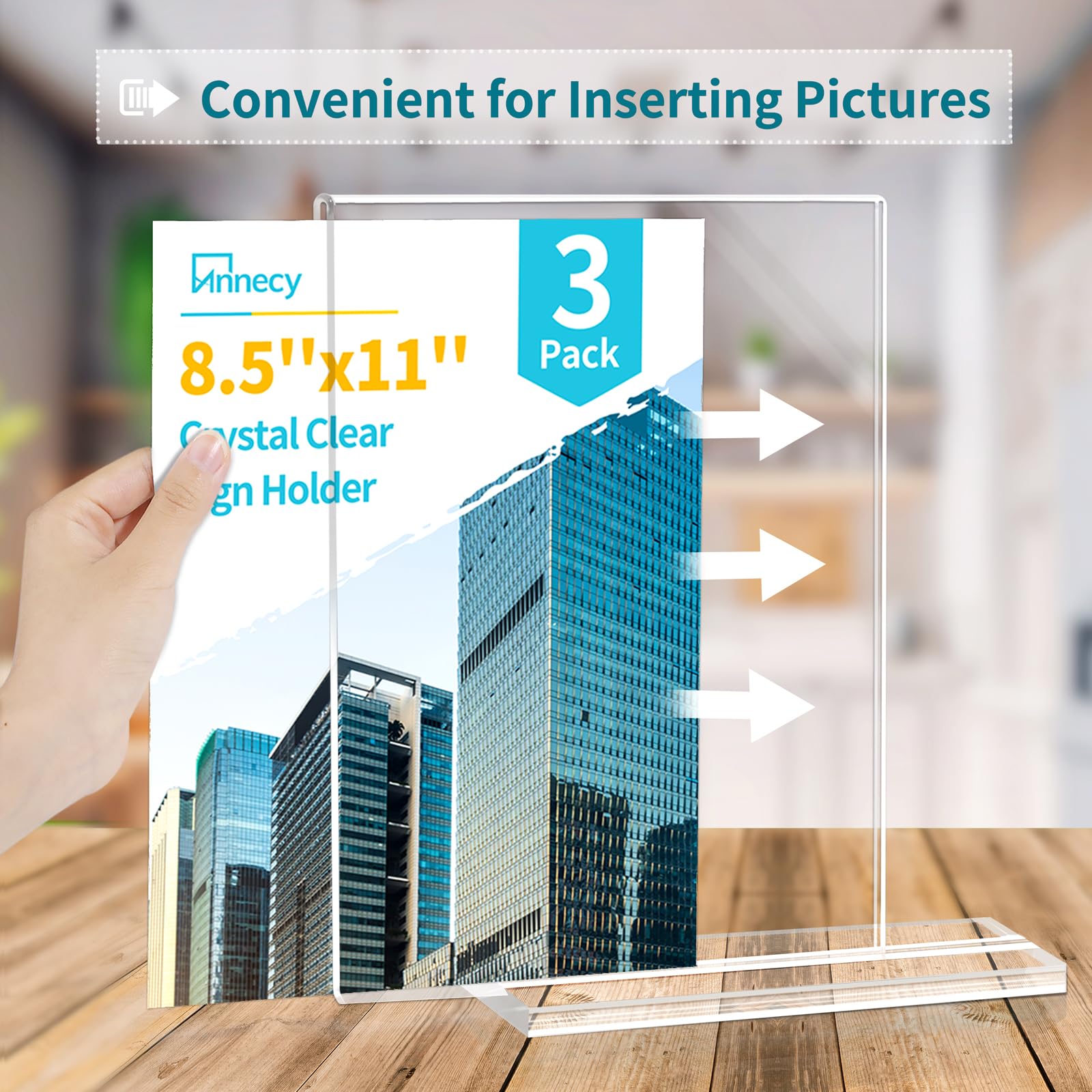 Snapklik.com : Sign Holder 8.5 X 11, 3 Packs Sign Stand For Display, T ...