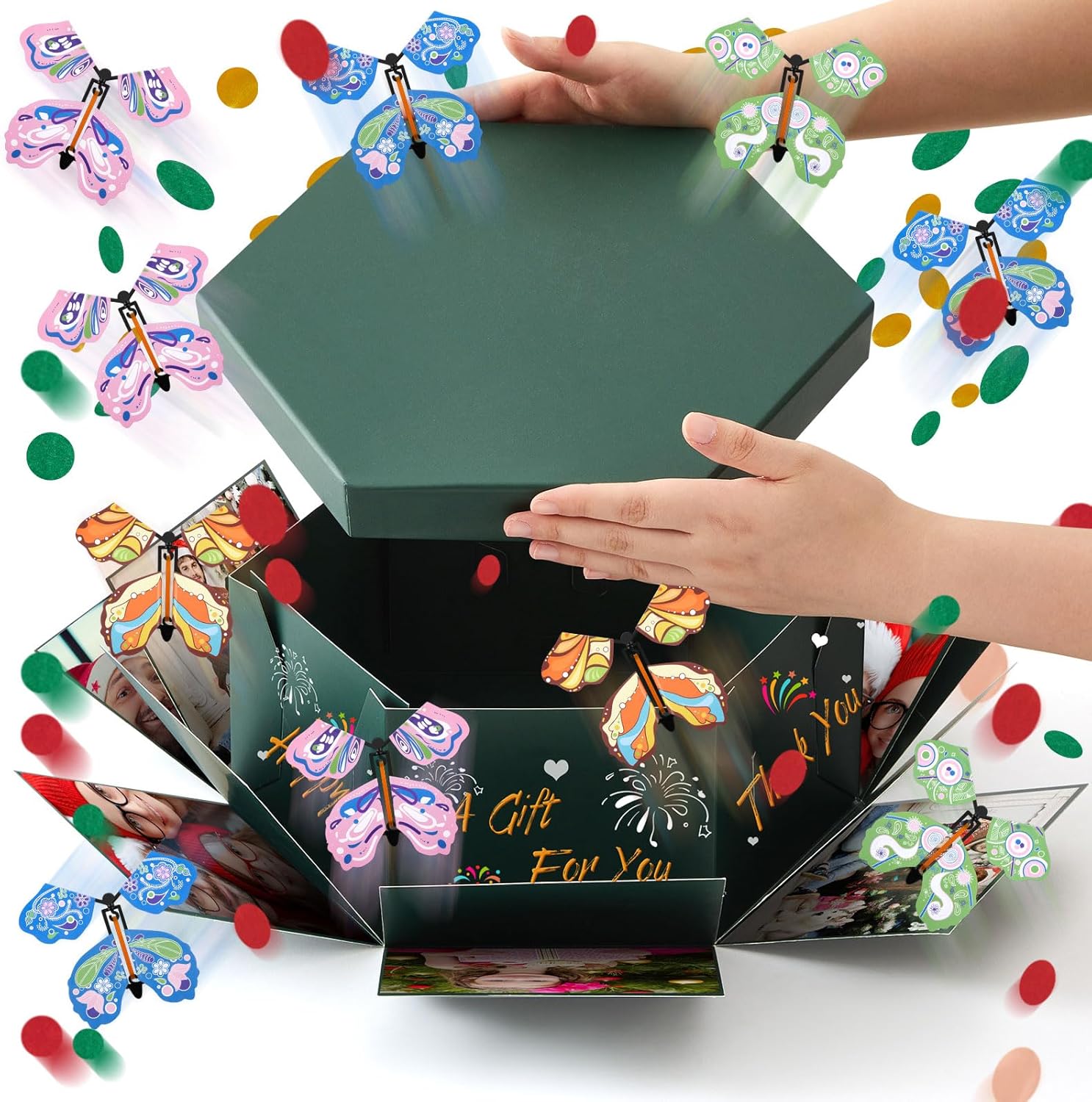 Amazon.com: Dunzoom Flying Butterfly Surprise Gift Box, Large DIY ...