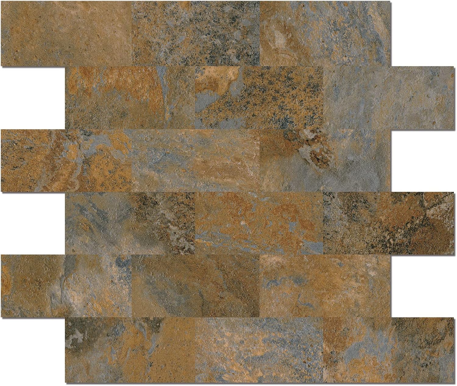 DEWOO 10-Sheet Stick on Back Splashes for Kitchens Peel and Stick Stone ...