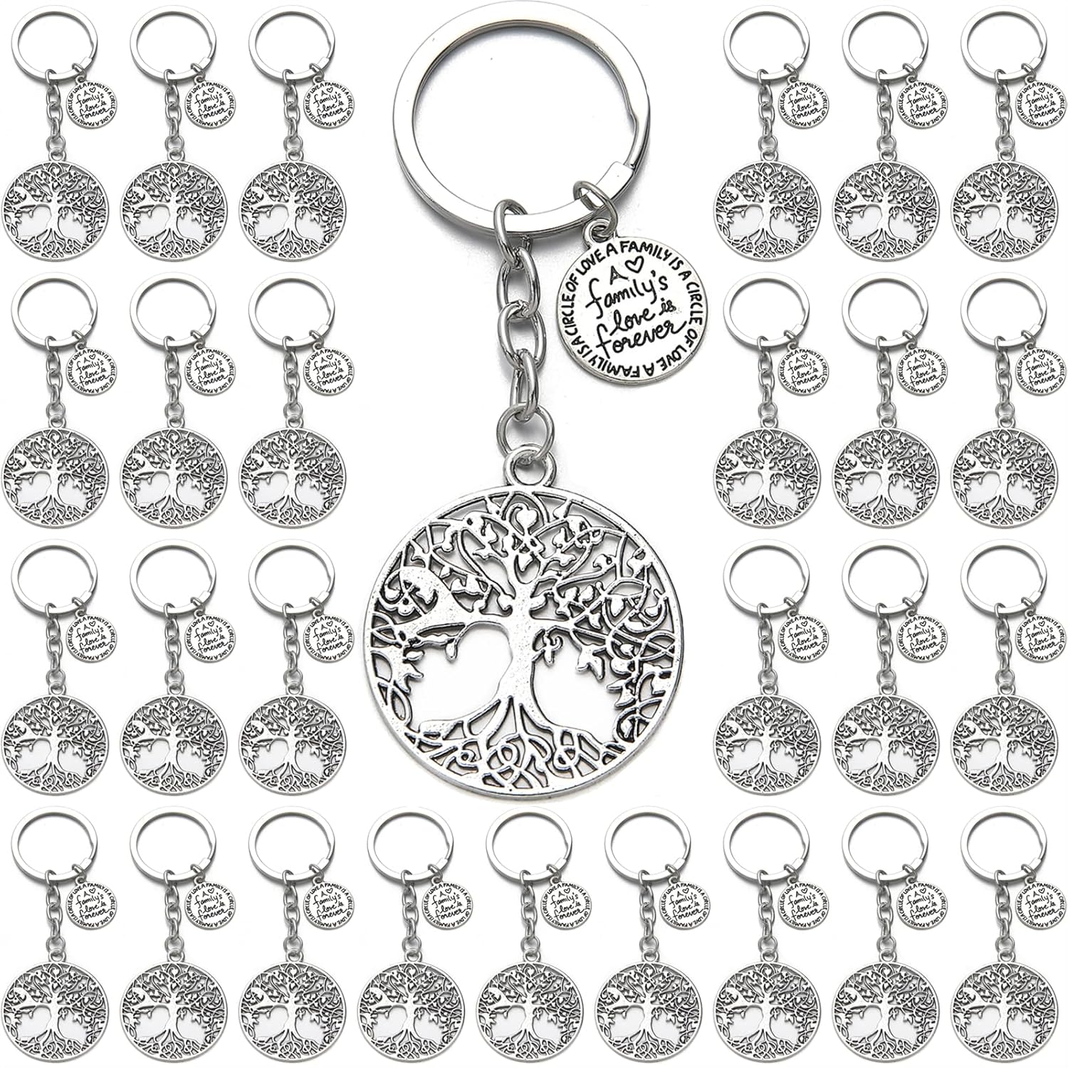 PHAETON 20PCS Tree Of Life Keychain A Family's Love is Forever Saying ...