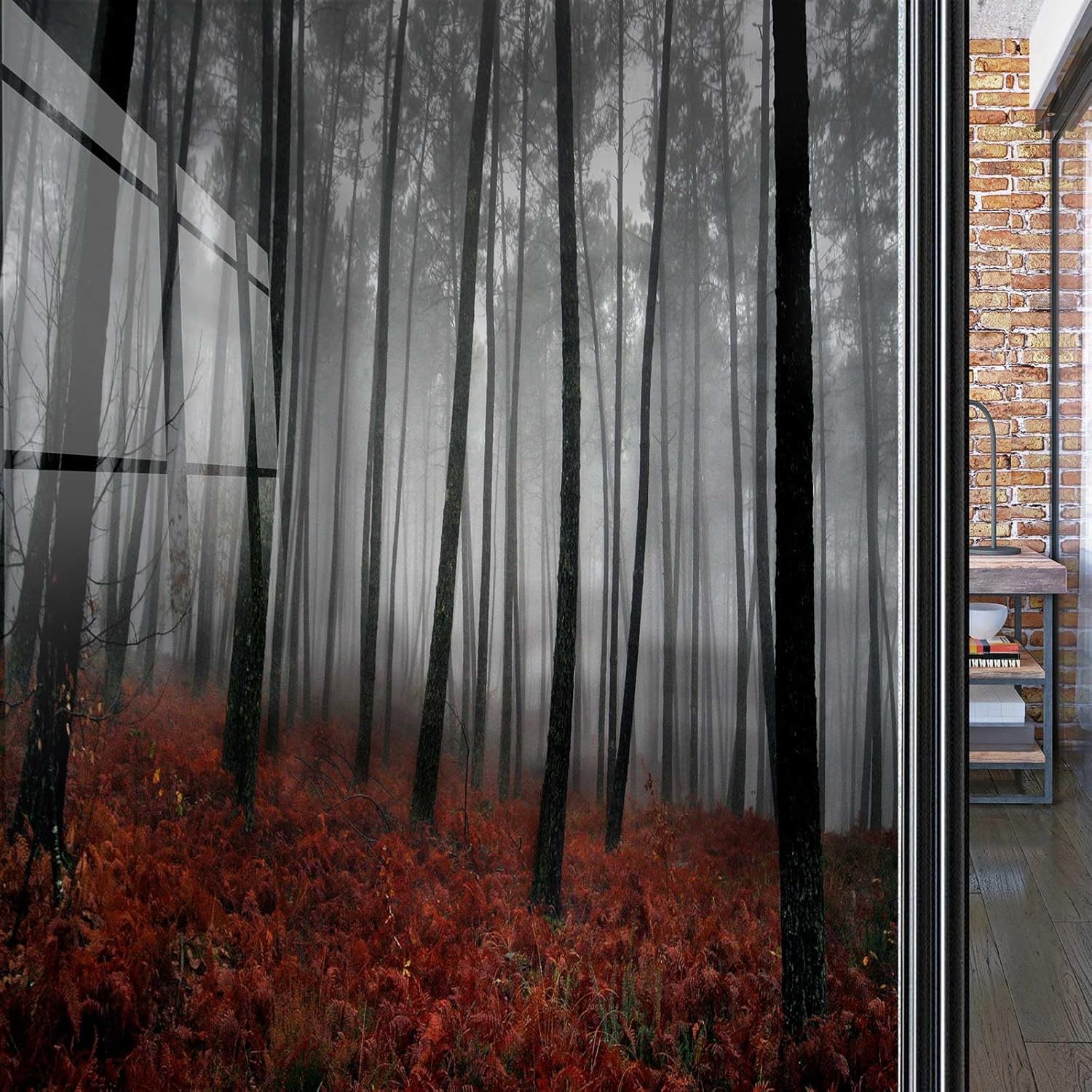 Amazon.com: Window Film Privacy Forest Window Film Sun Blocking Black ...