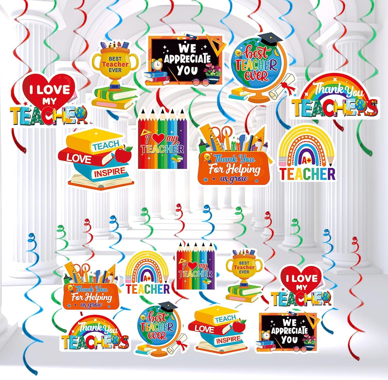 Amazon.com: 18Pcs Teacher Appreciation Decorations Thank You Teachers ...