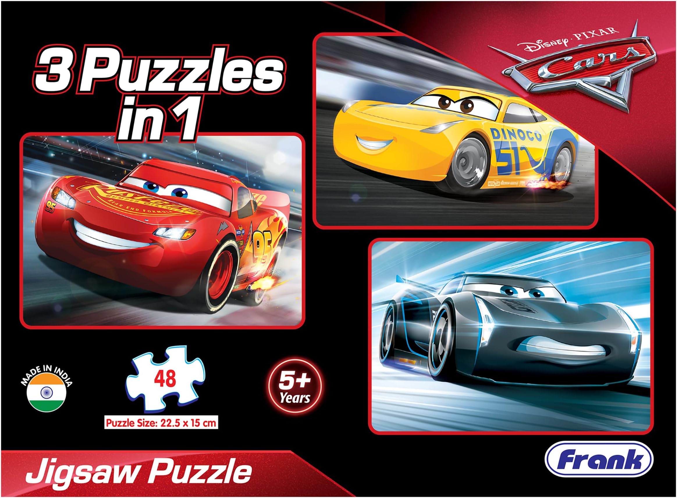 Buy Frank Disney Pixar Cars Puzzles - 48 Pieces 3 in 1 Jigsaw Puzzles ...