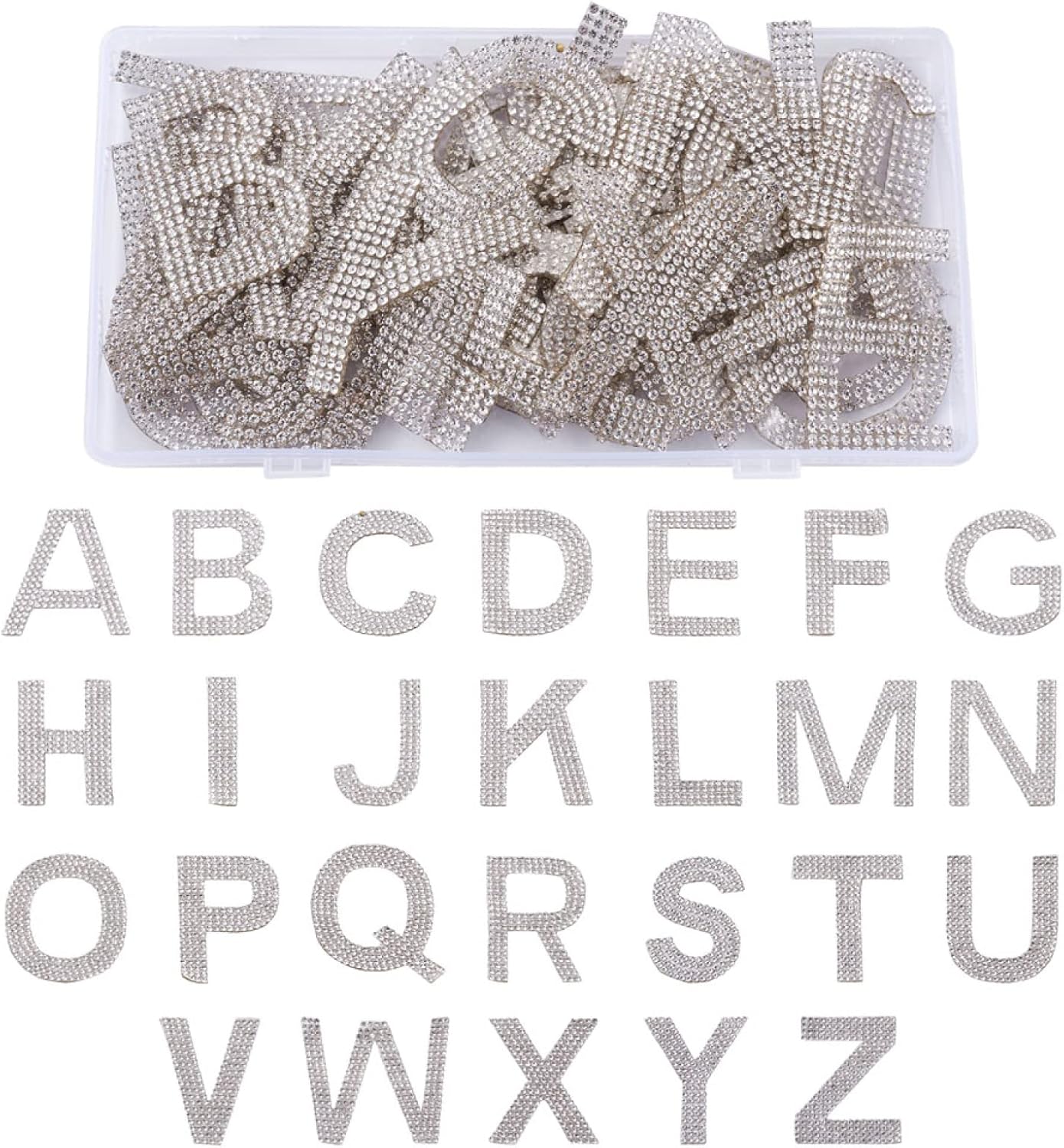 Amazon.com: Beadthoven 52pcs Bling Rhinestone Letter Patches Crystal ...