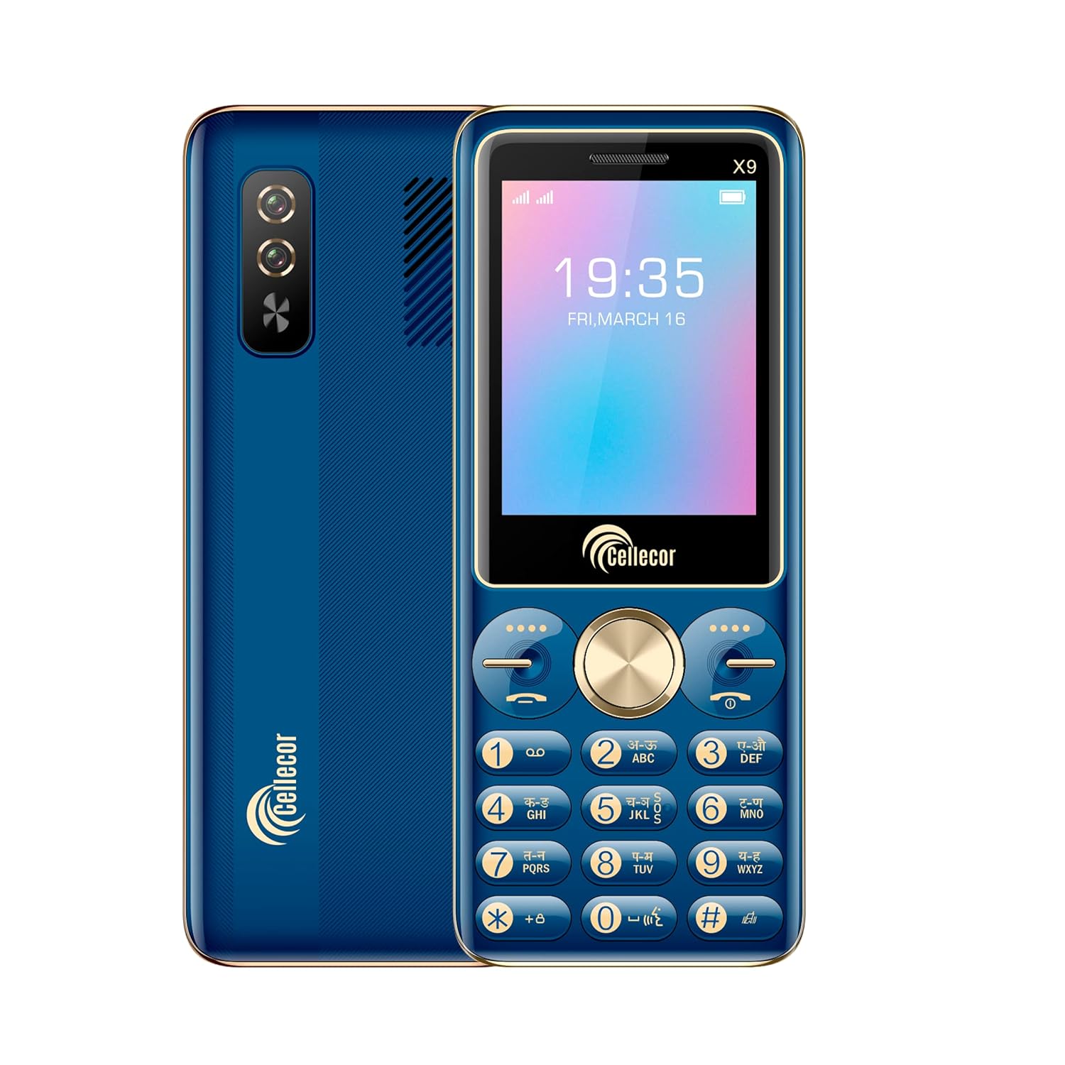CELLECOR X9 Dual Sim Feature Phone 2750 mAH Battery with Torch Light ...
