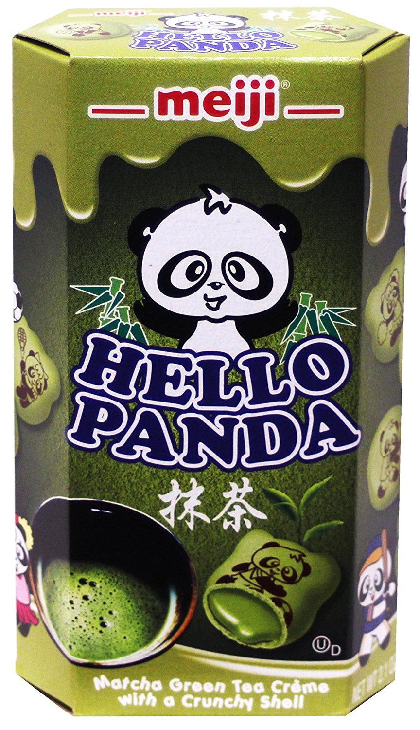 Amazon.com : Meiji Hello Panda Matcha Creme Biscuit, 10 Count (Pack of ...